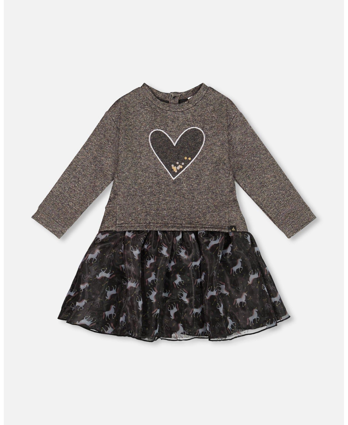 Click here for Deux par Deux Girl Bi-Material Dress Black with Me... prices