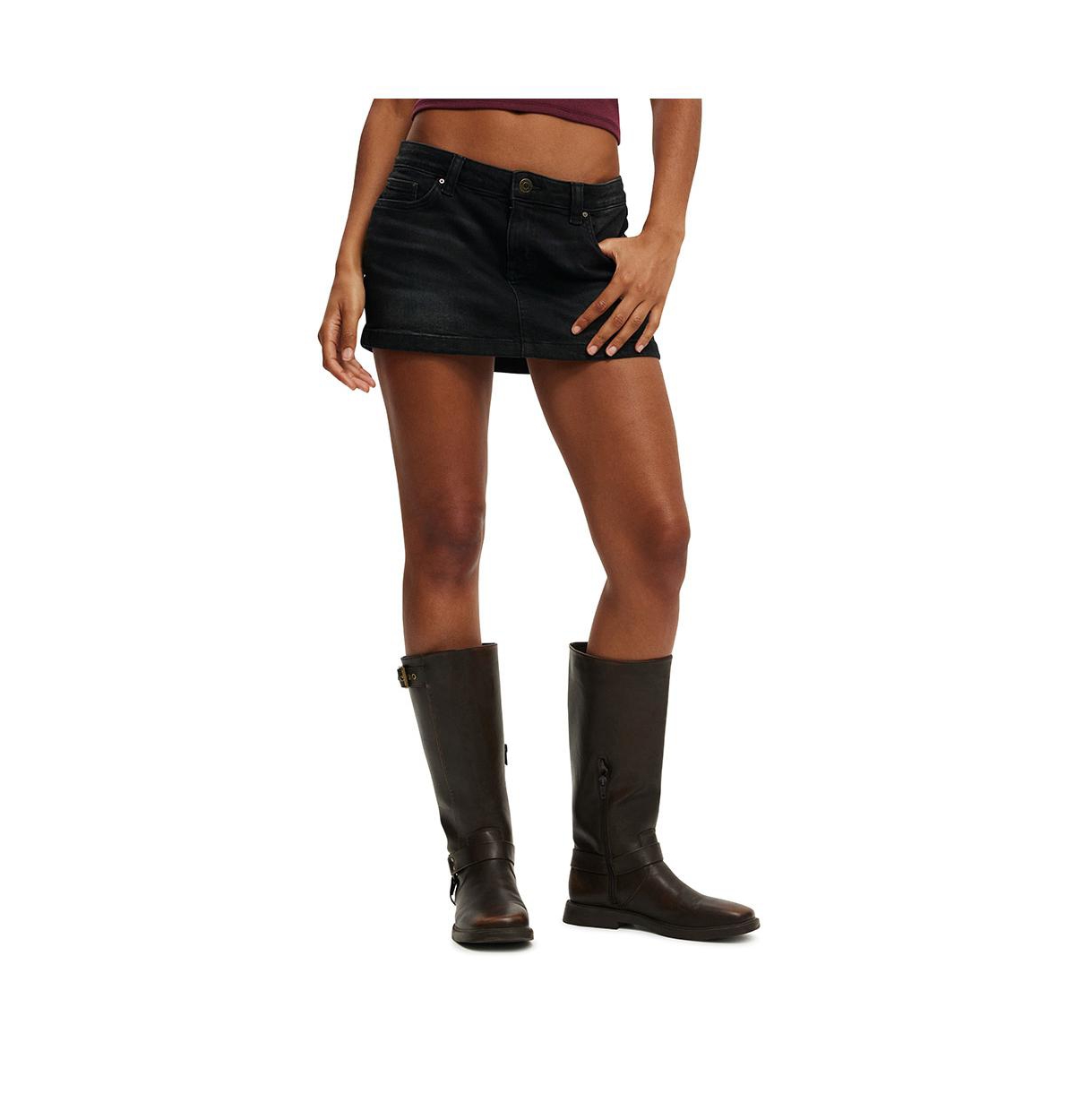 Click here for Cotton On Womens Micro Low Denim Skirt - Y2k washe... prices