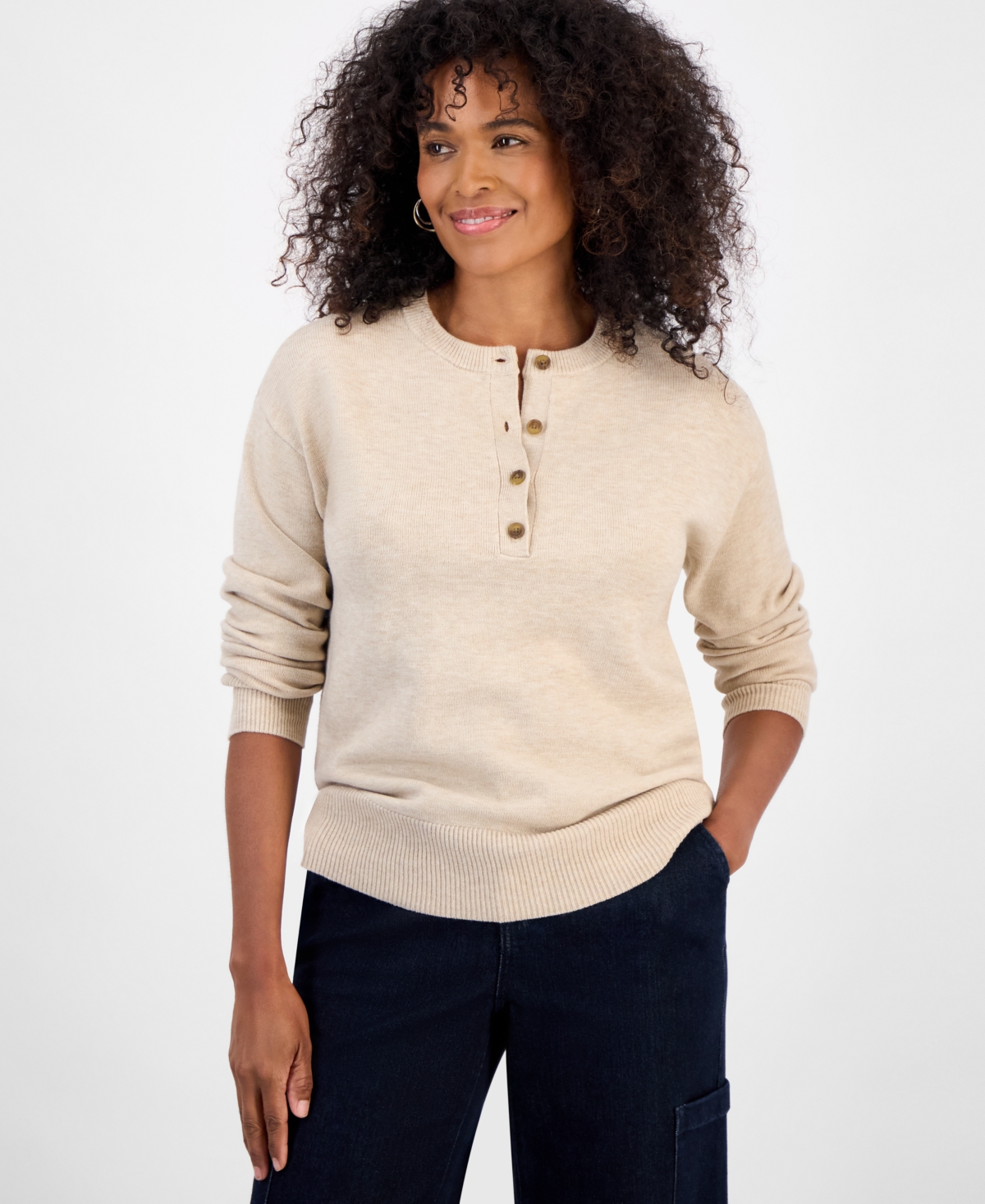 Click here for Style & Co Womens Henley Sweater  Macys Exclusive... prices