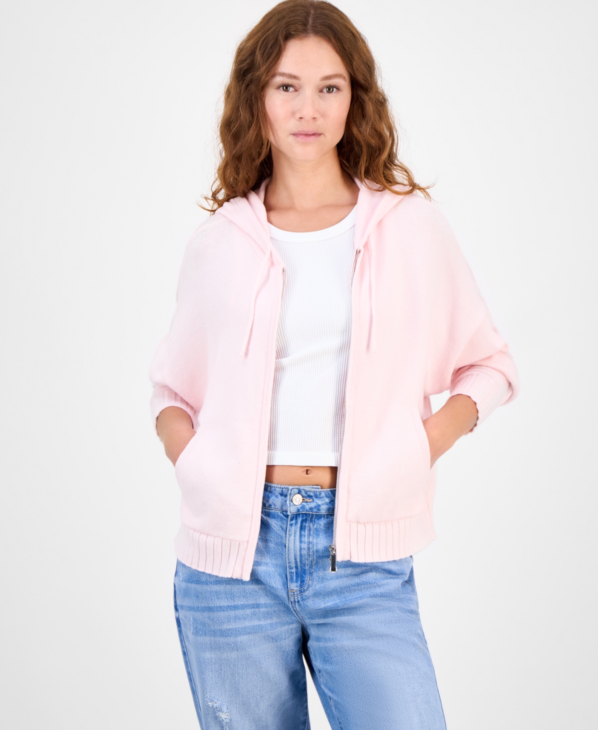 Click here for Hippie Rose Juniors Mossy Zip-Up Sweater Hoodie -... prices