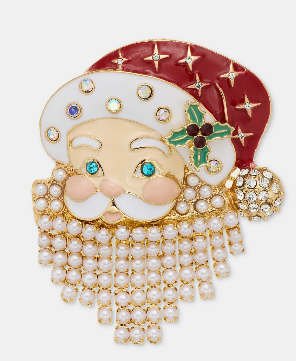 Click here for Holiday Lane Pave & Imitation Pearl Santa Pin  Mac... prices
