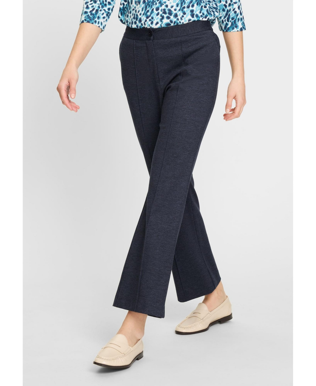 Click here for Olsen Mona Fit Bootcut Leg Denim Look Cropped Trou... prices