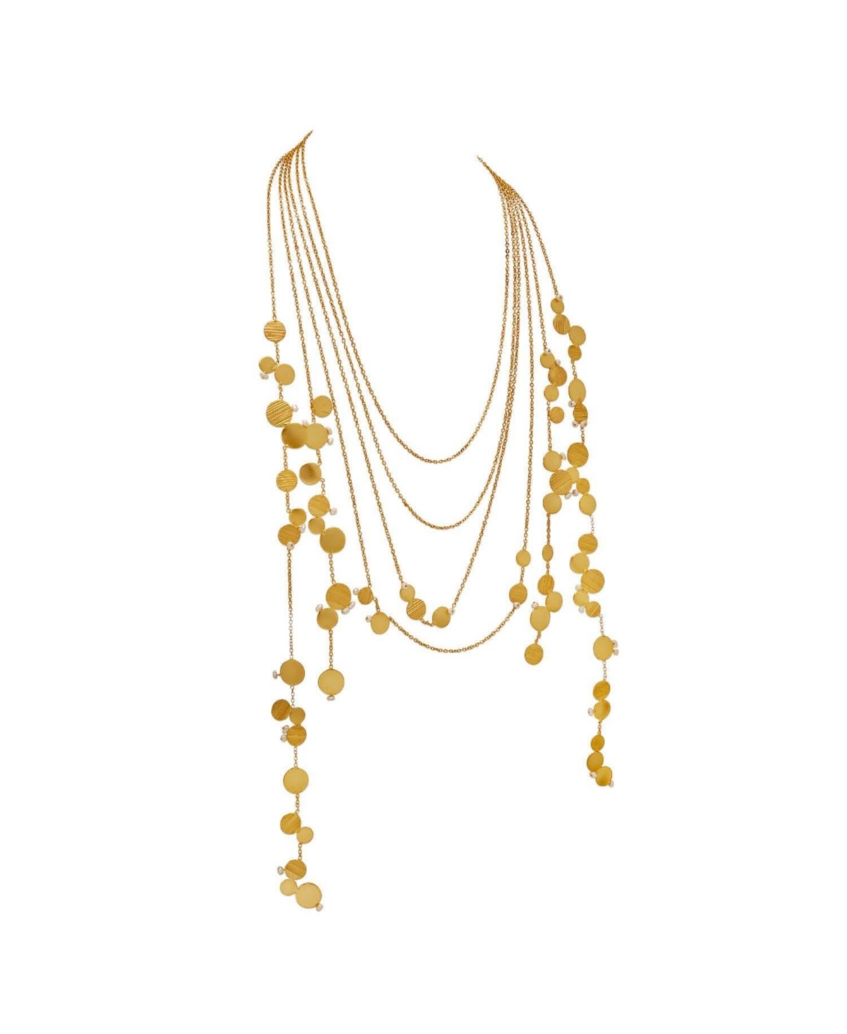 Click here for Dhwani Bansal Aire Layered Necklace - 22k gold pla... prices