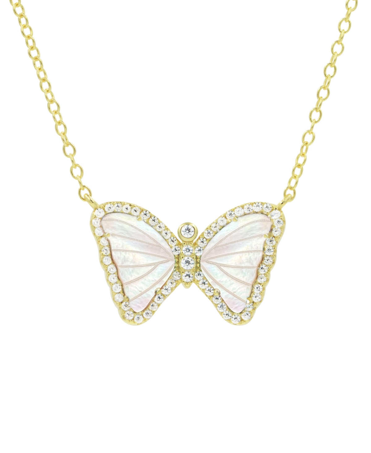 Click here for Kamaria Mini Butterfly Necklace with Mother of Pea... prices