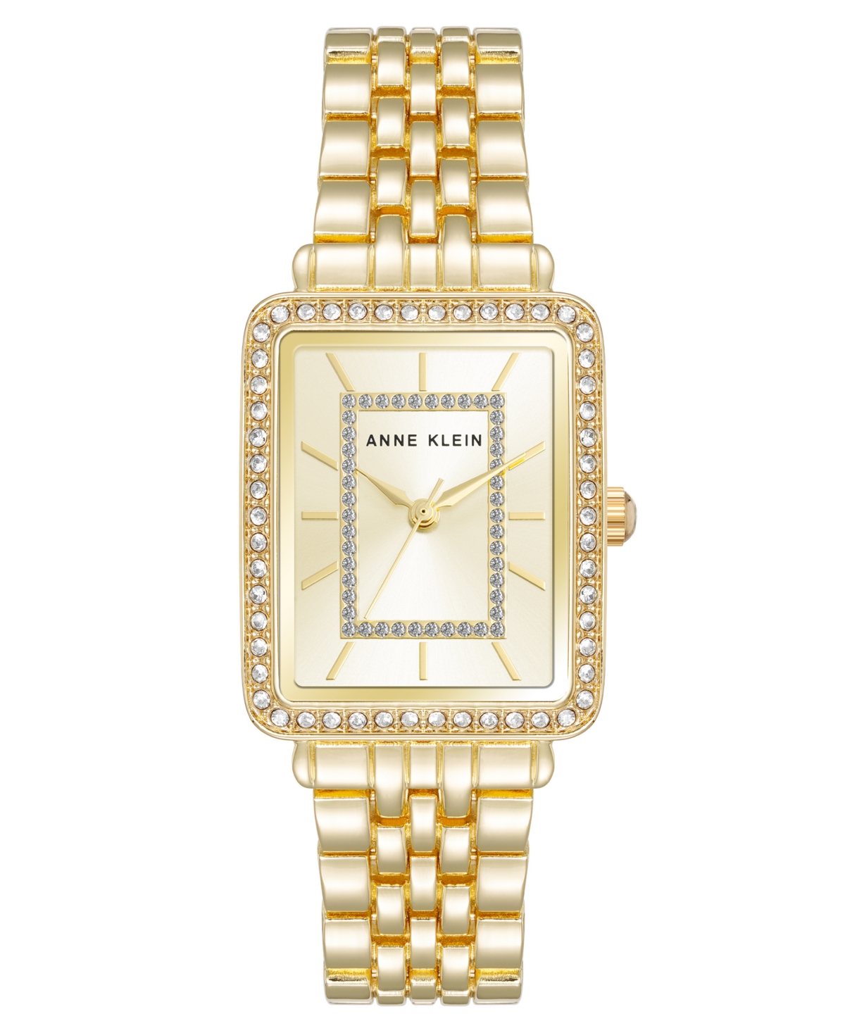 Click here for Anne Klein Womens Quartz Rectangular Gold-Tone Met... prices
