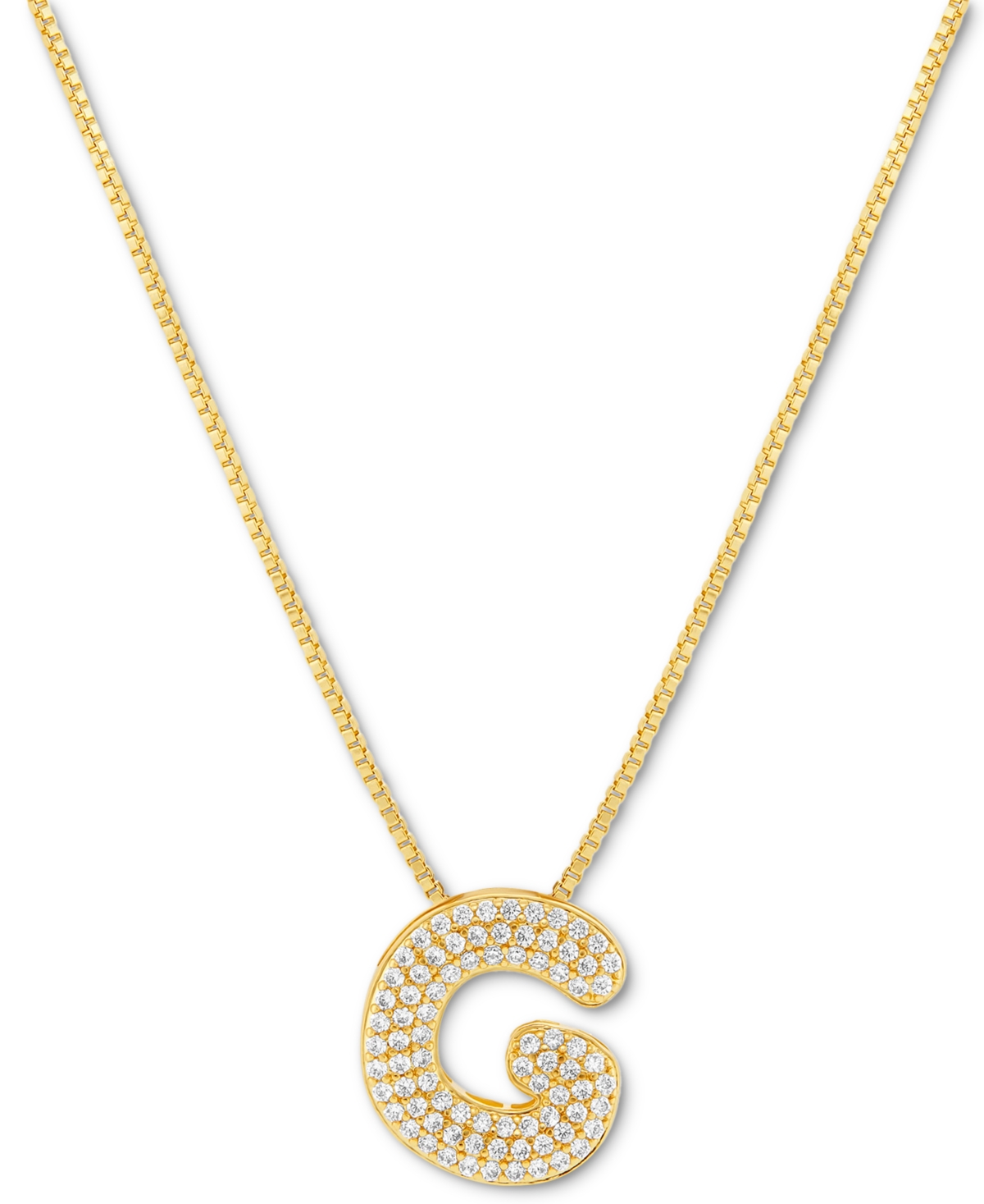 Click here for Cubic Zirconia Bubbly Initial G 18 Pendant Necklac... prices