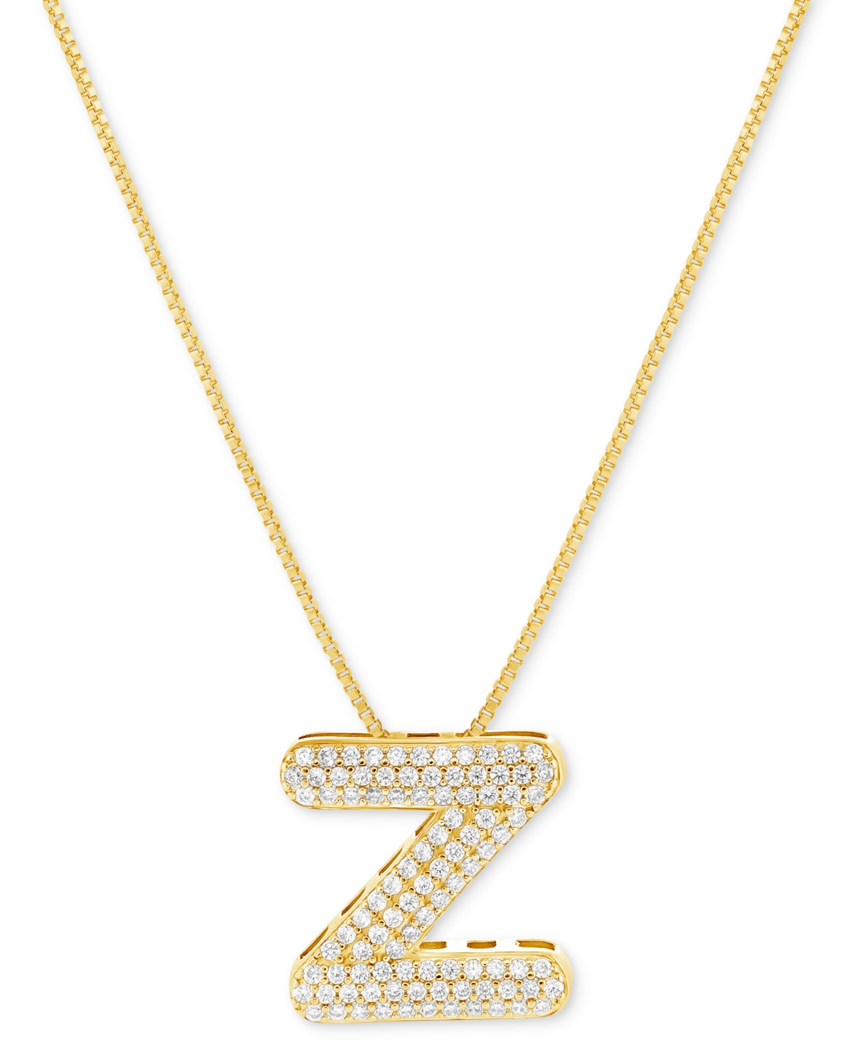 Click here for Cubic Zirconia Bubbly Initial Z 18 Pendant Necklac... prices