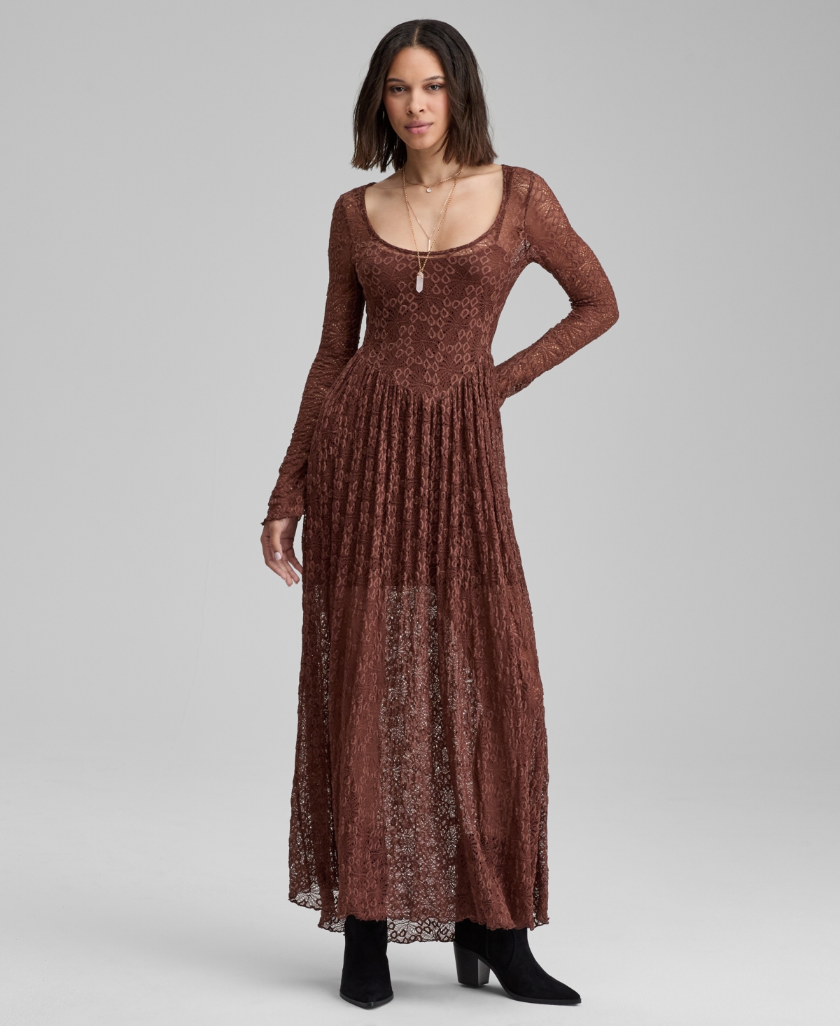 Click here for And Now This Womens Lace Scoop-Neck Maxi Dress  Ma... prices