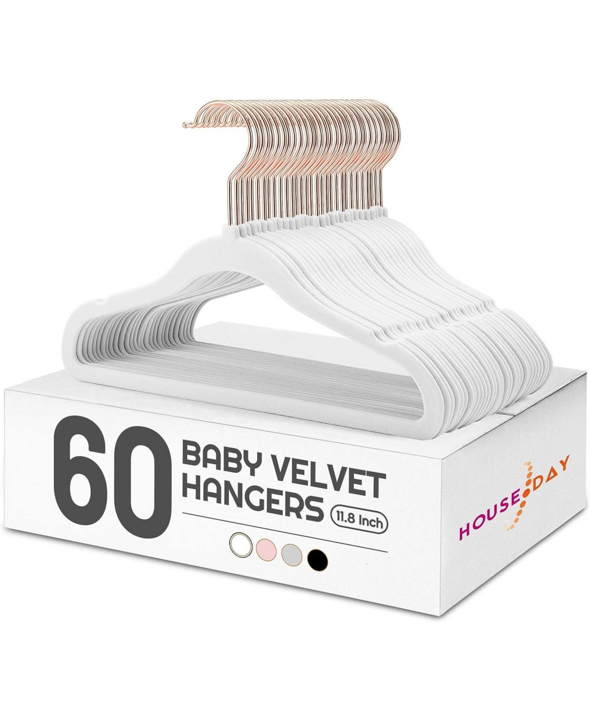 Click here for 11.8 Inch Velvet Baby Hangers White 60 Pack - Whit... prices