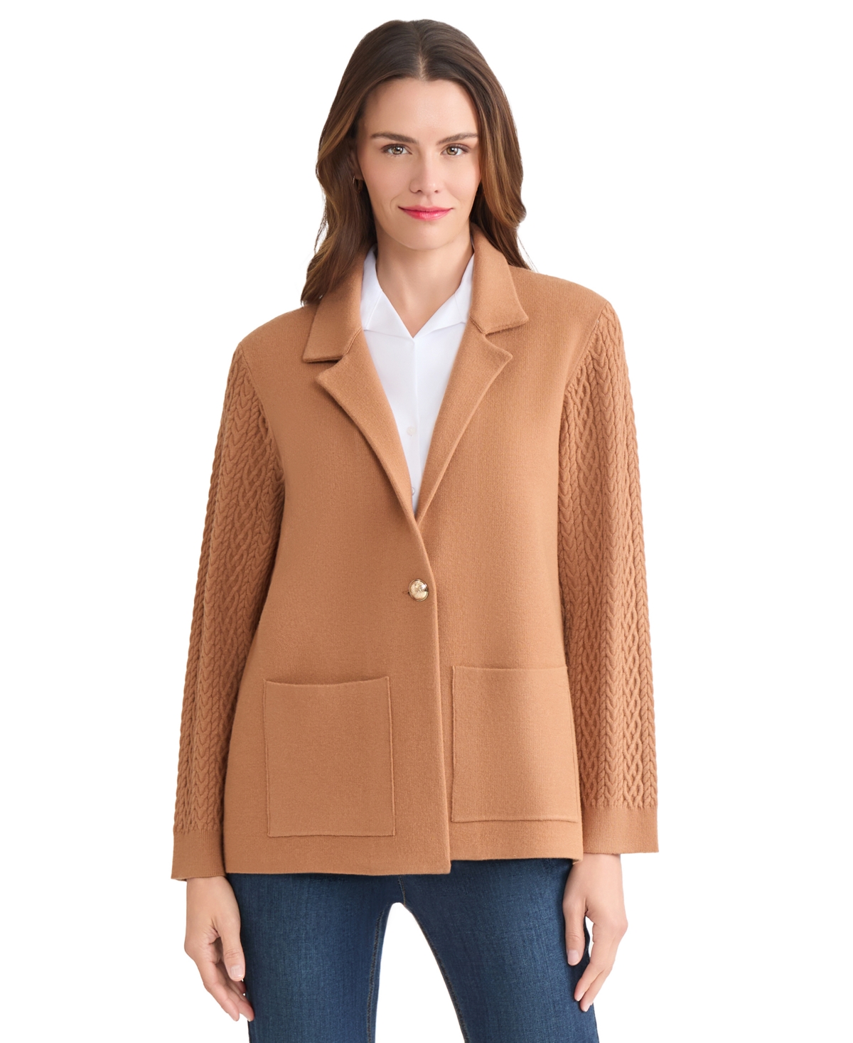 Click here for Jones New York Womens Knit Long Sleeve One-Button... prices