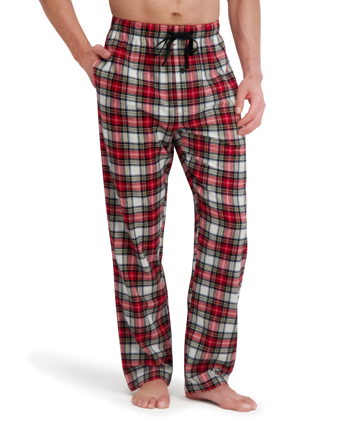 Click here for Hanes Mens Flannel Drawstring Sleep Pants - Red Pl... prices