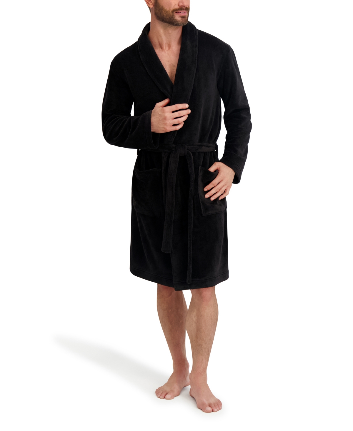 Click here for Hanes Mens Adjustable Plush Robe - Black prices