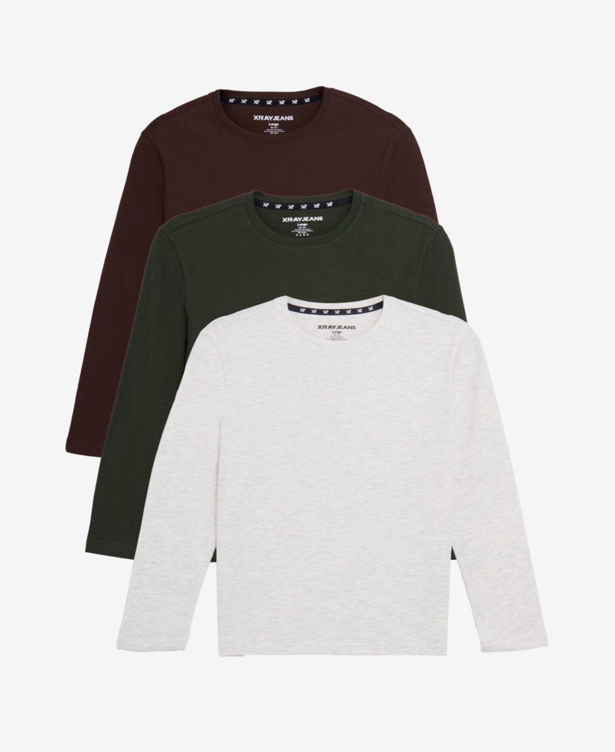 Click here for Xray 3 Pack Kids And Boys Basic Long Sleeve Crewne... prices