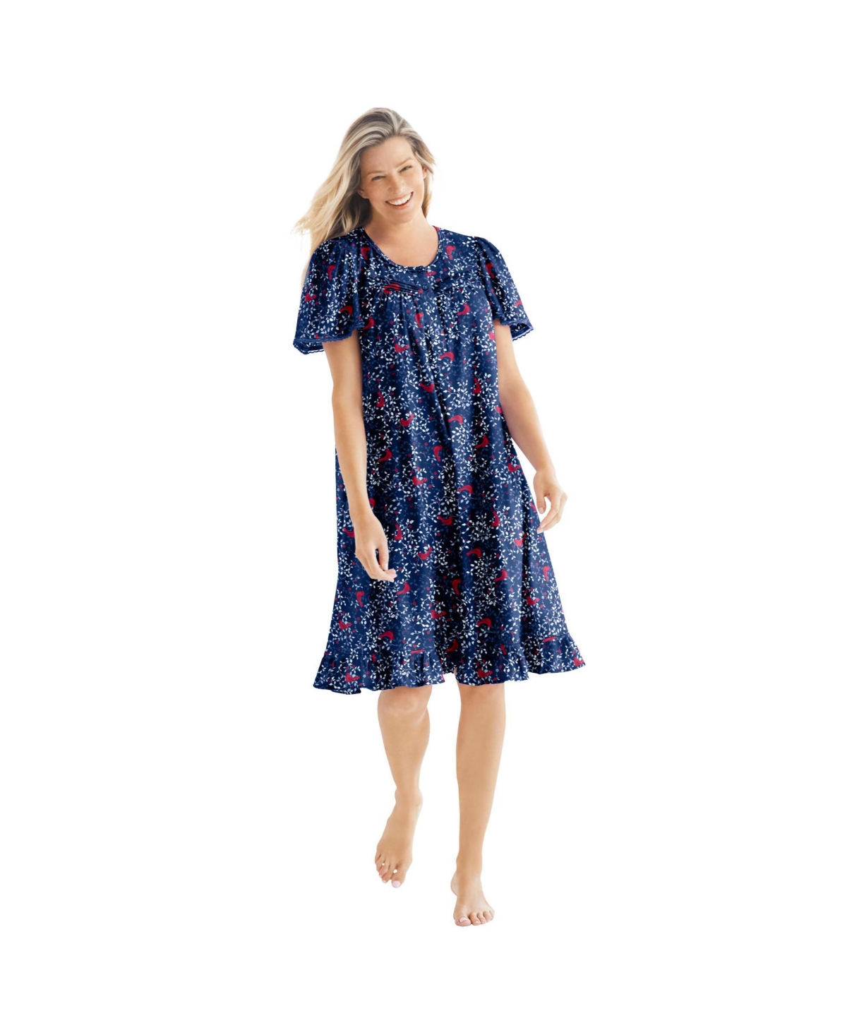 Click here for Dreams & Co. Plus Size Short Floral Print Cotton G... prices