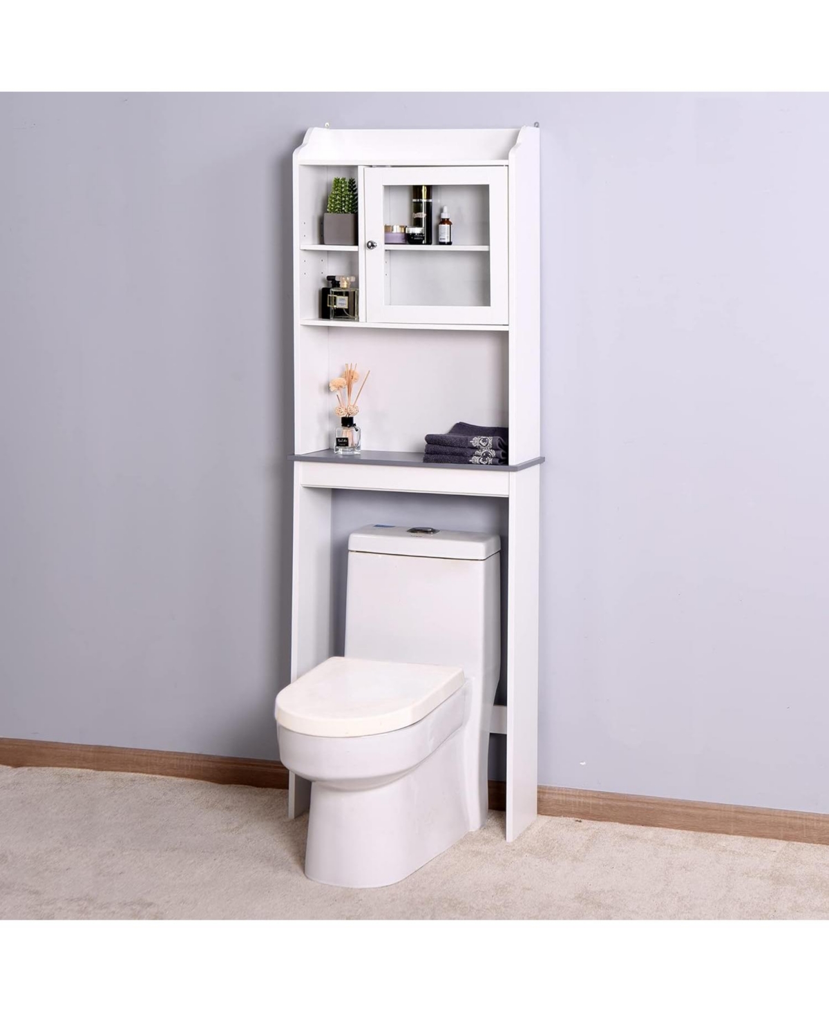 Click here for Vanirror White Over Bathroom Storage Shelf  Space-... prices