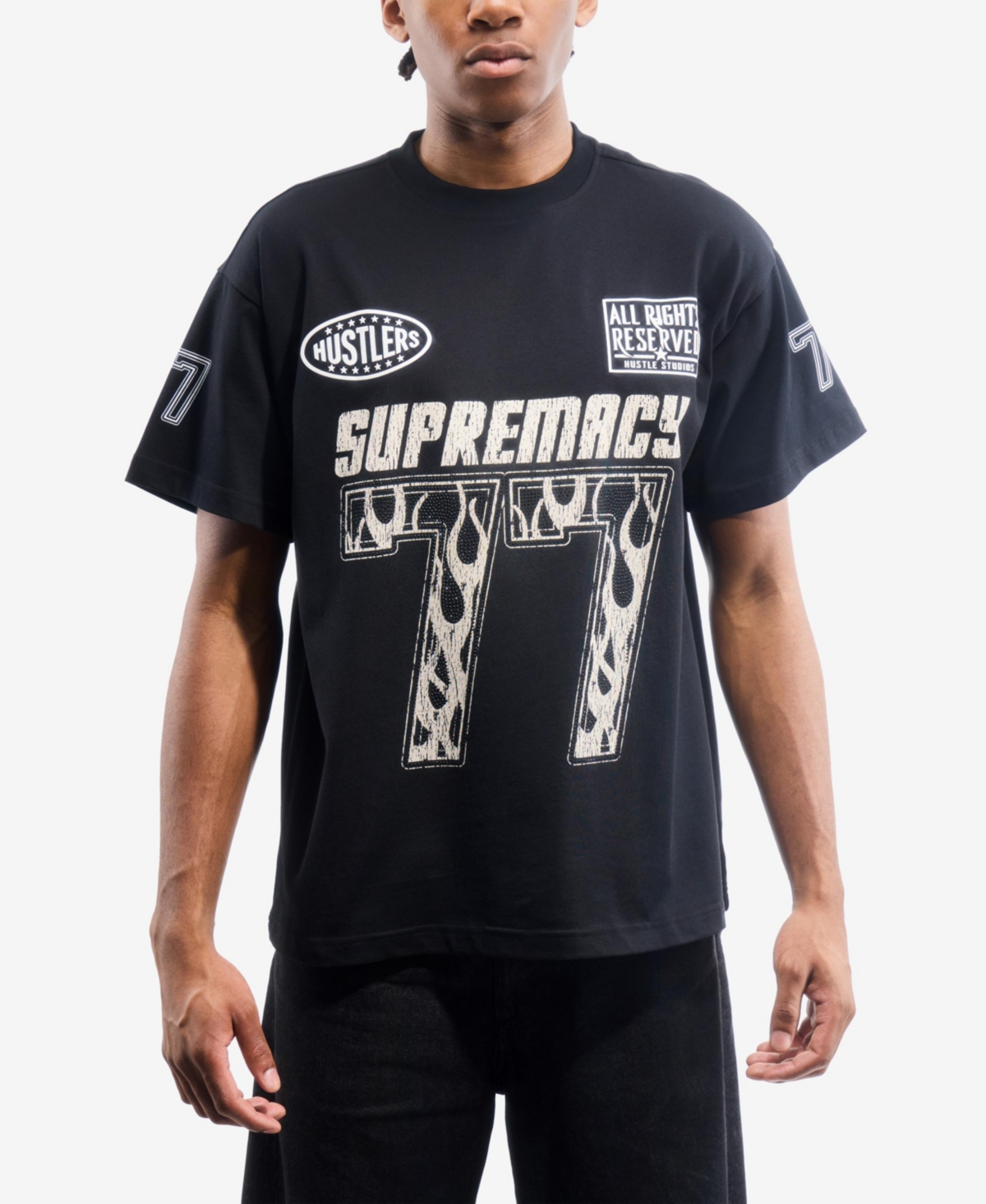 Click here for Heads Or Tails Mens Oversized Rhinestone Graphic T... prices