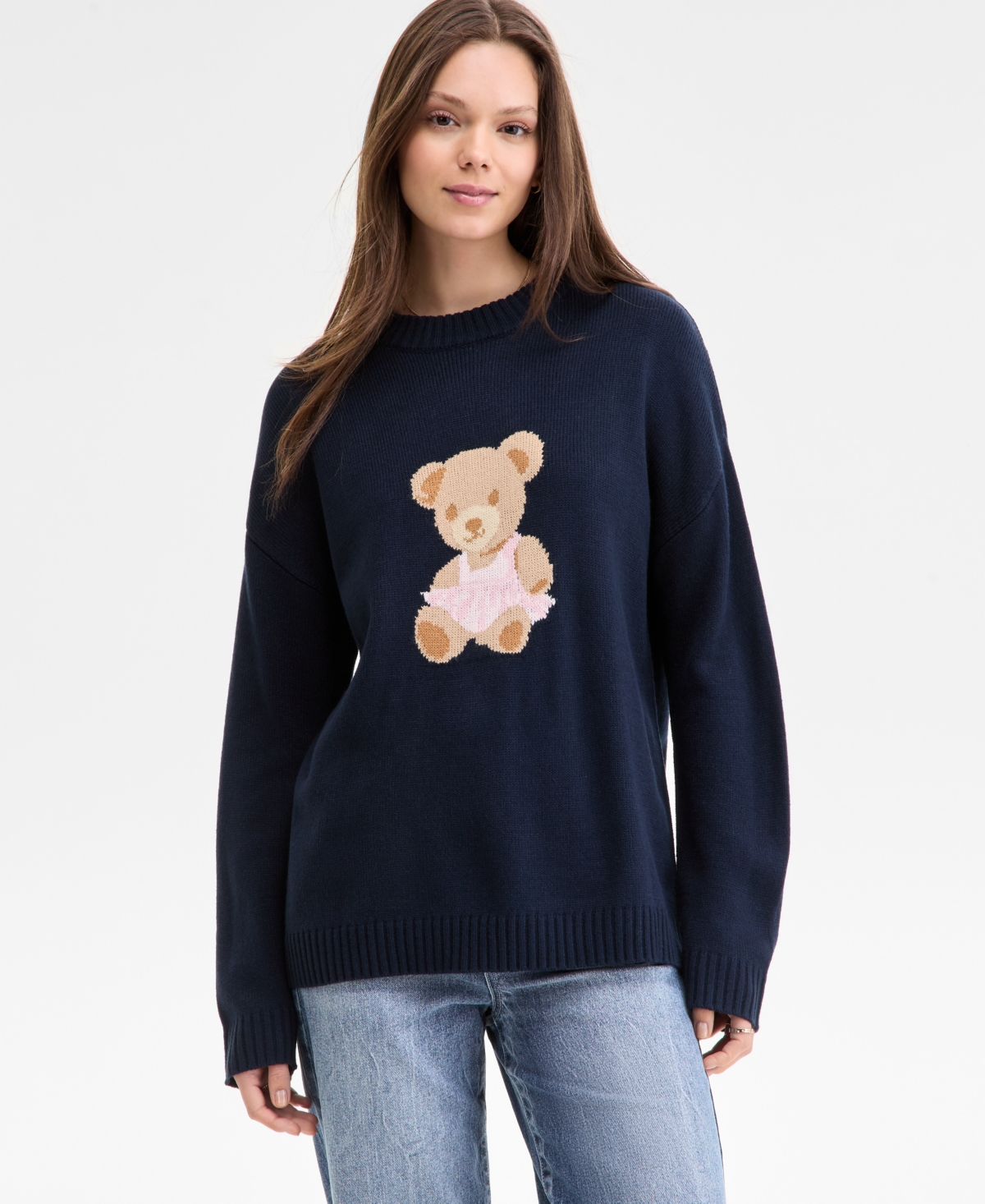 Click here for Just Polly Juniors Teddy Bear Tunic Sweater - Navy... prices