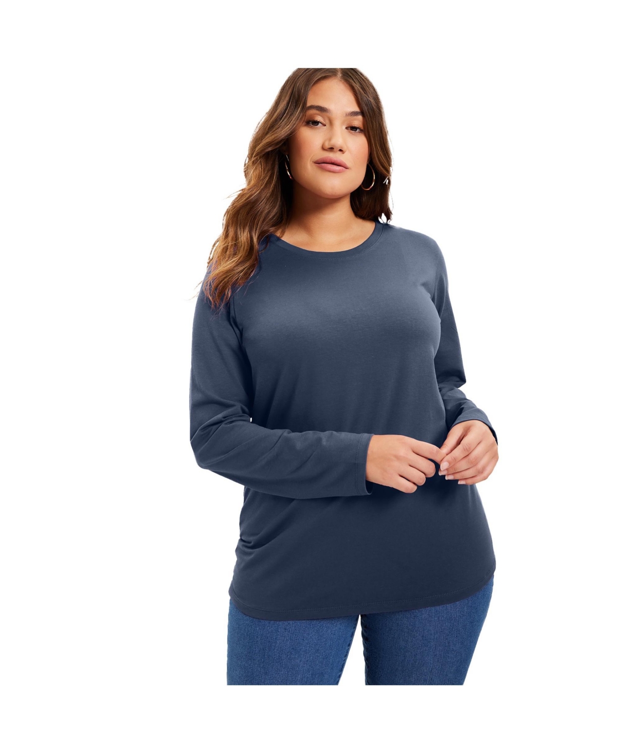 Click here for June + Vie Womens Plus Size Long-Sleeve Crewneck O... prices