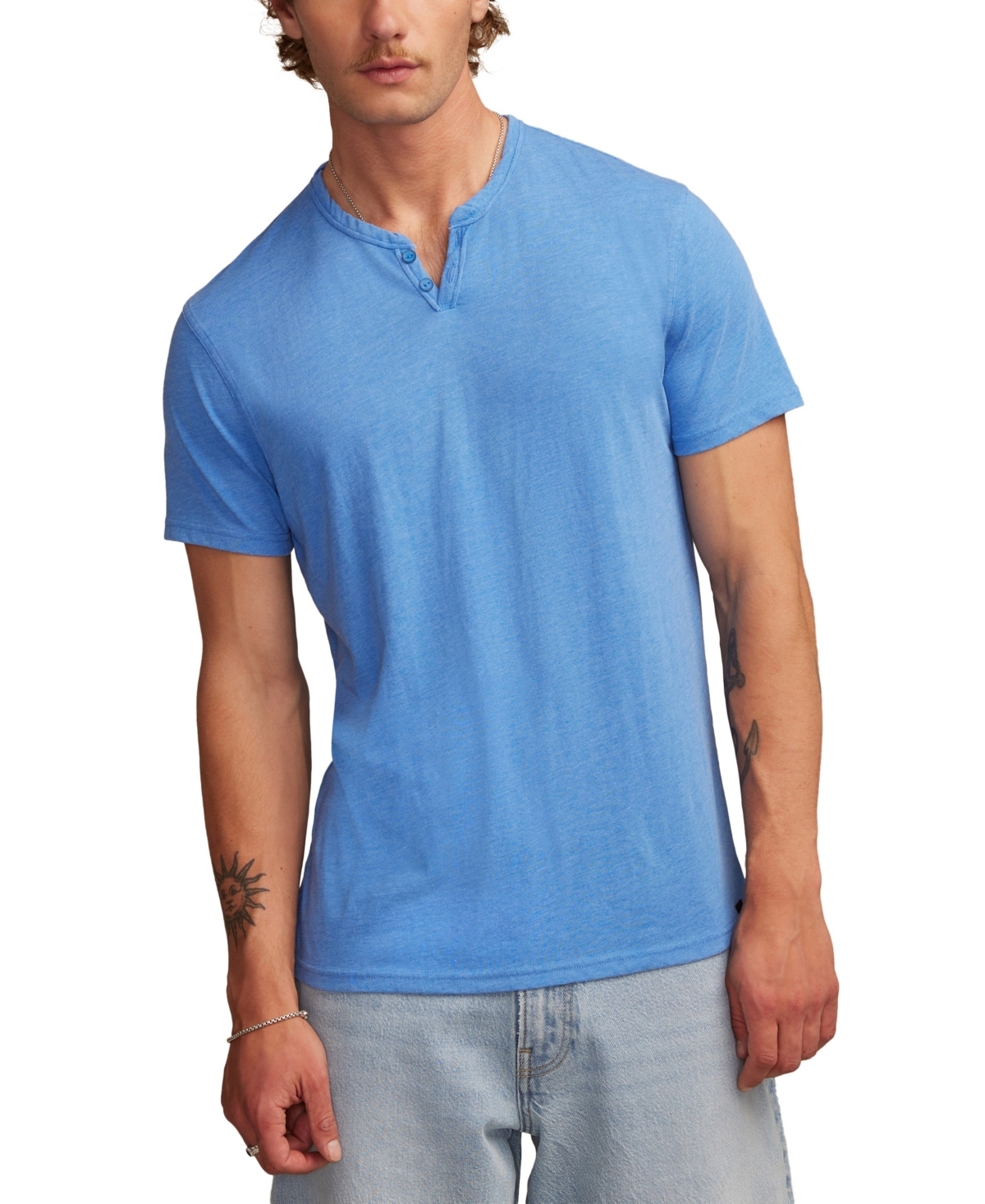 Click here for Lucky Brand Mens Venice Burnout Notch Neck Tee T-s... prices