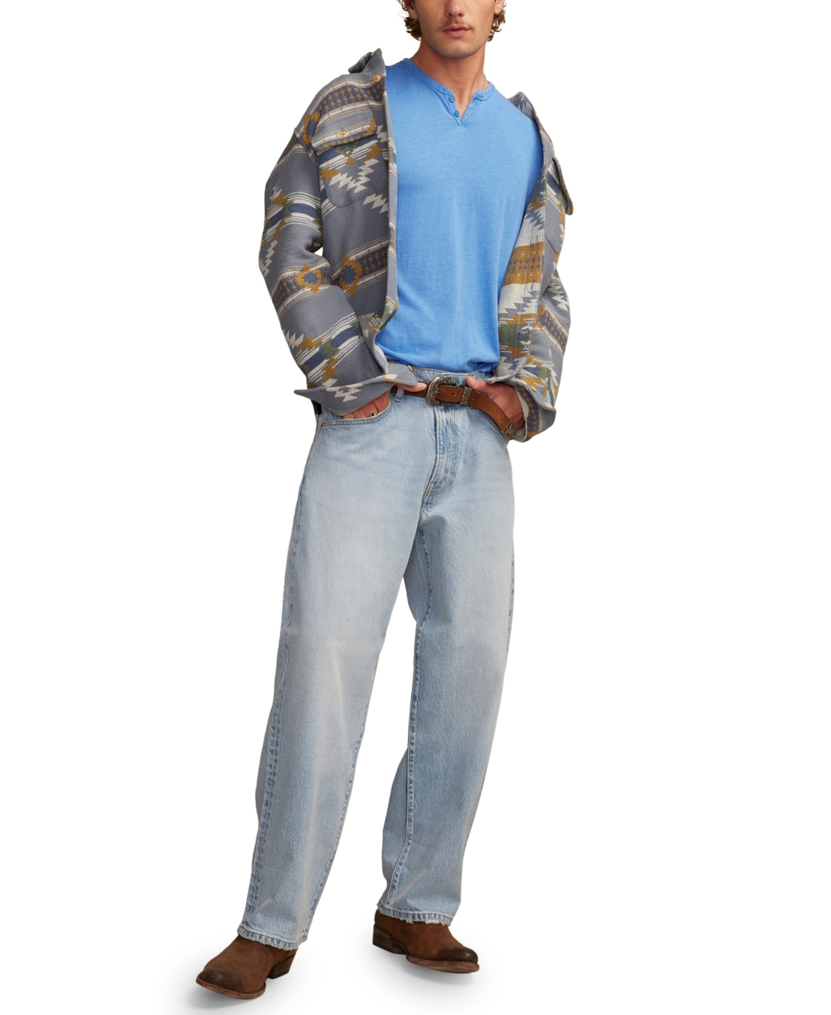 Click here for Lucky Brand Mens Venice Burnout Notch Short Sleeve... prices