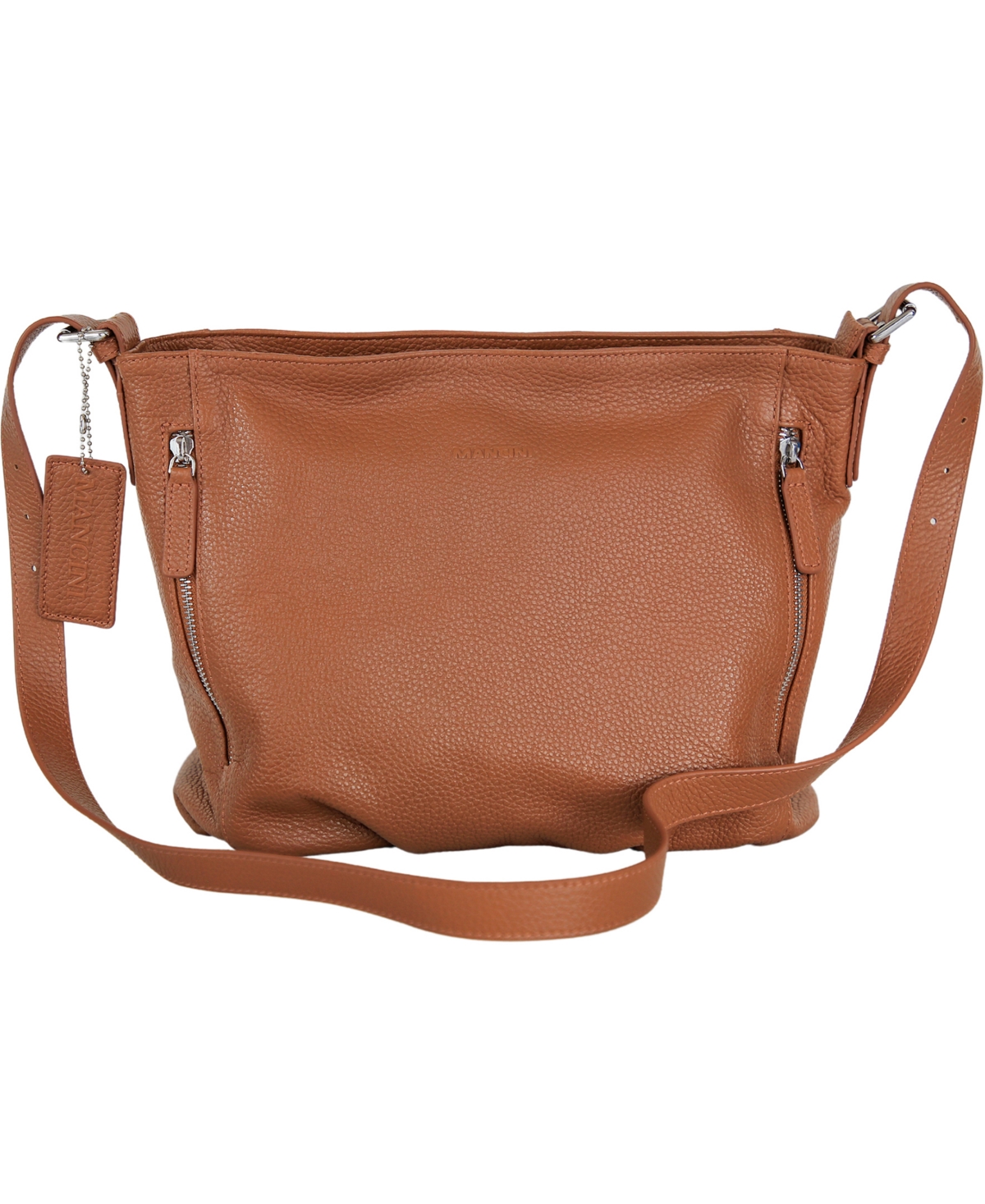 Click here for Mancini Mila Mini Zipper Hobo Bag - Camel prices