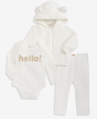Click here for First Impressions Baby Hooded Faux Sherpa Jacket H... prices