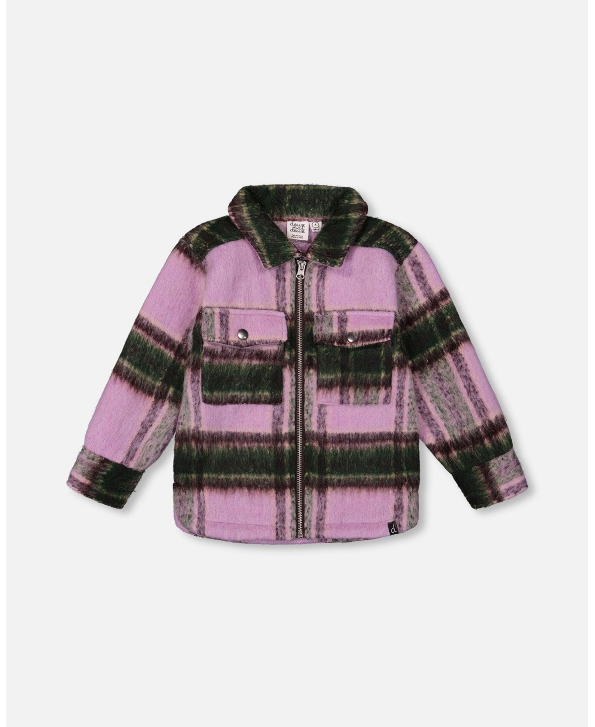 Click here for Deux par Deux Girl Zipped Plaid Overshirt Mauve an... prices