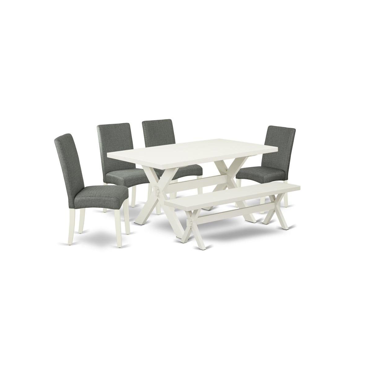 Click here for East West Furniture 6-Pc Kitchen Dinette Set-Gray... prices