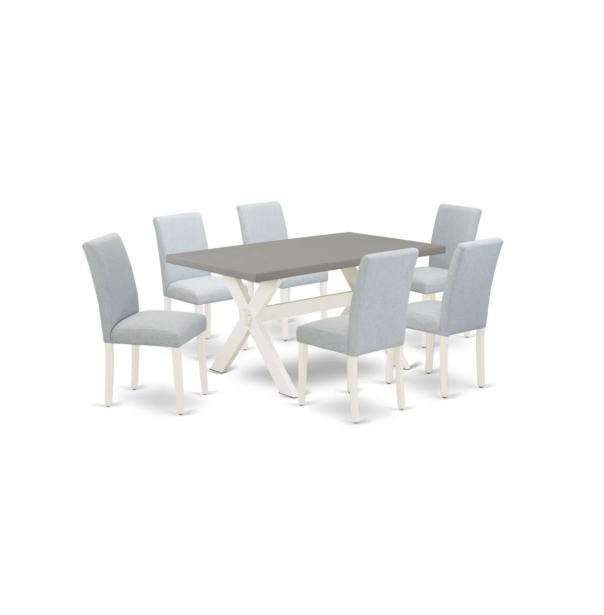 Click here for East West Furniture 7-Piece Dining Room Table Set... prices