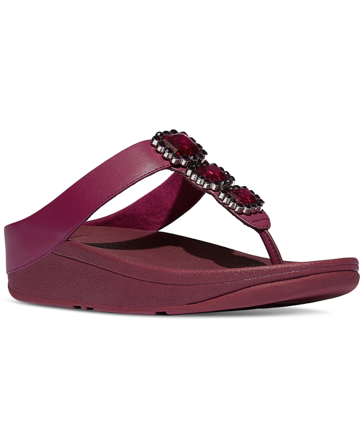 Click here for FitFlop Womens Fino Crystal-Jewel Toe-Post Wedge S... prices