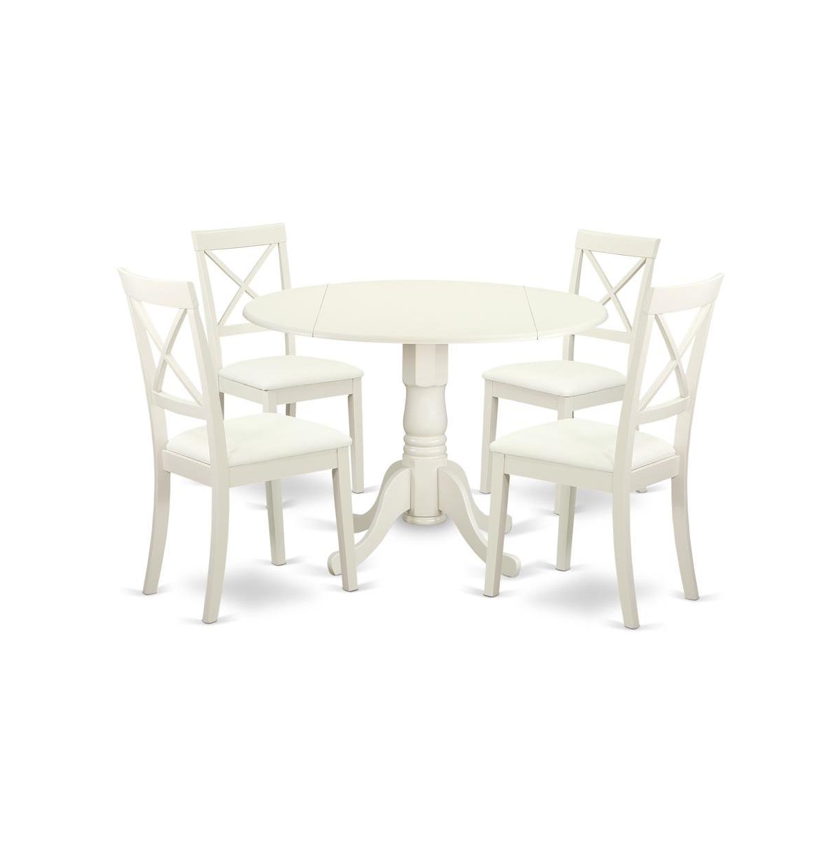 Click here for East West Furniture Dining Room Set Linen White -... prices