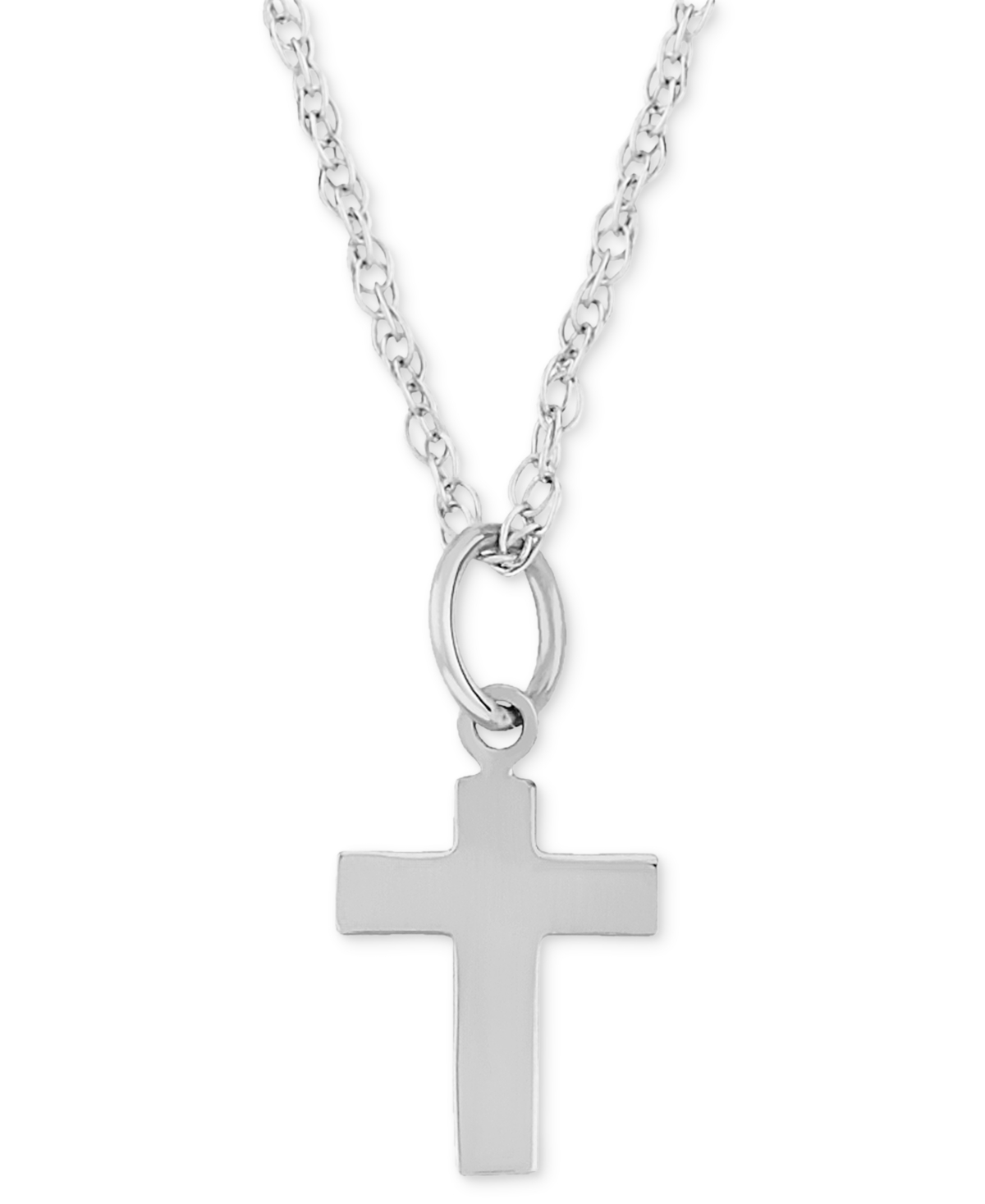 Click here for Flat Cross Necklace Set in 14k Gold - White Gold prices