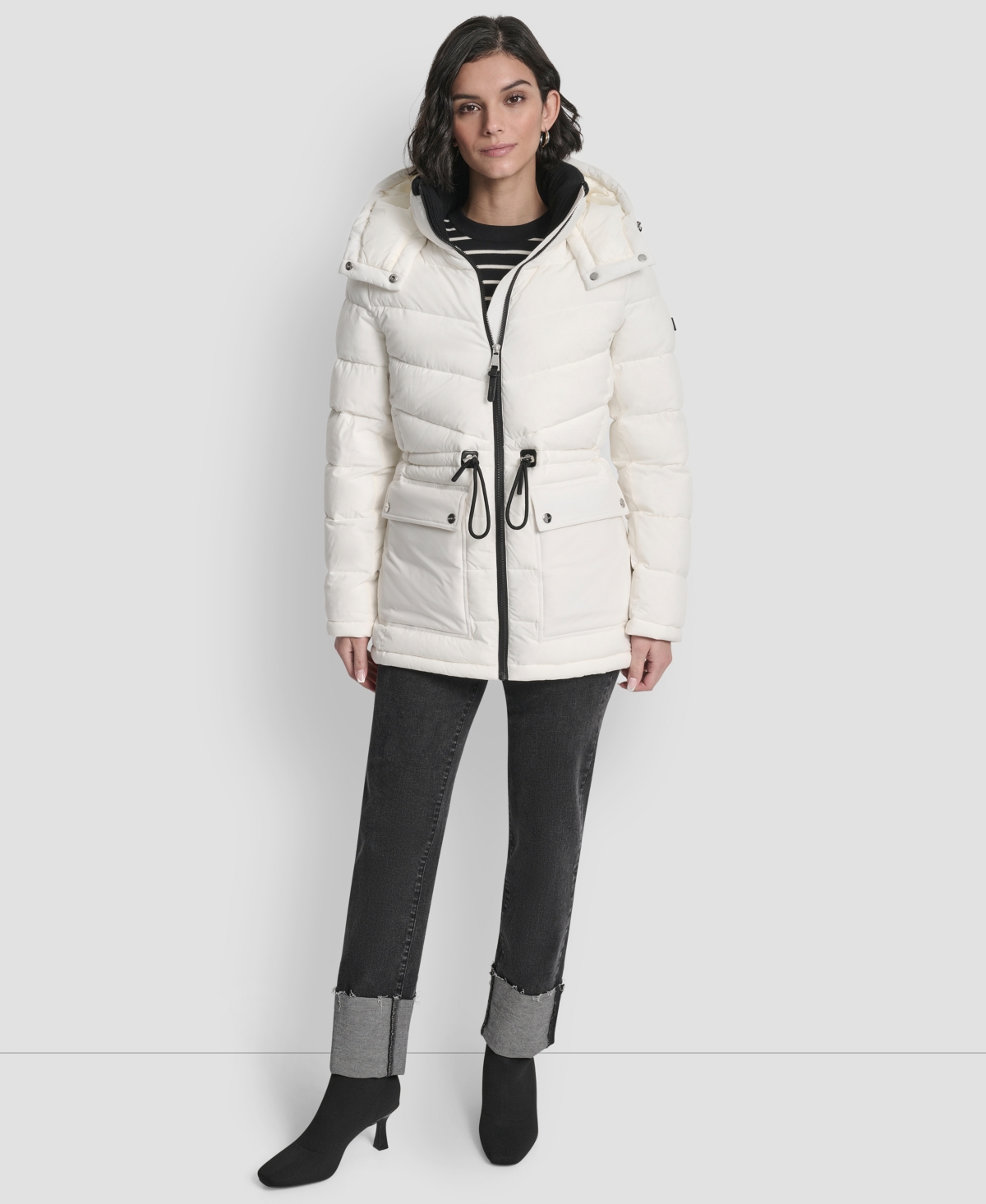 Click here for Dkny Womens Shine Hooded Anorak Puffer Coat - Pear... prices