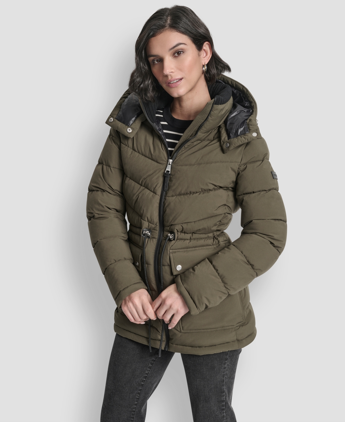 Click here for Dkny Womens Shine Hooded Anorak Puffer Coat - Lode... prices