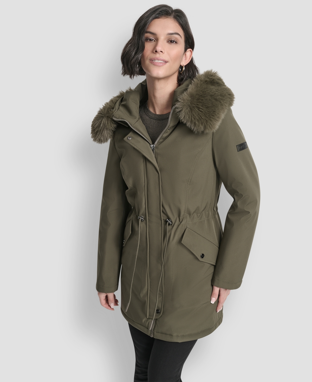 Click here for Dkny Womens Trim Hooded Anorak Puffer Coat - Loden prices
