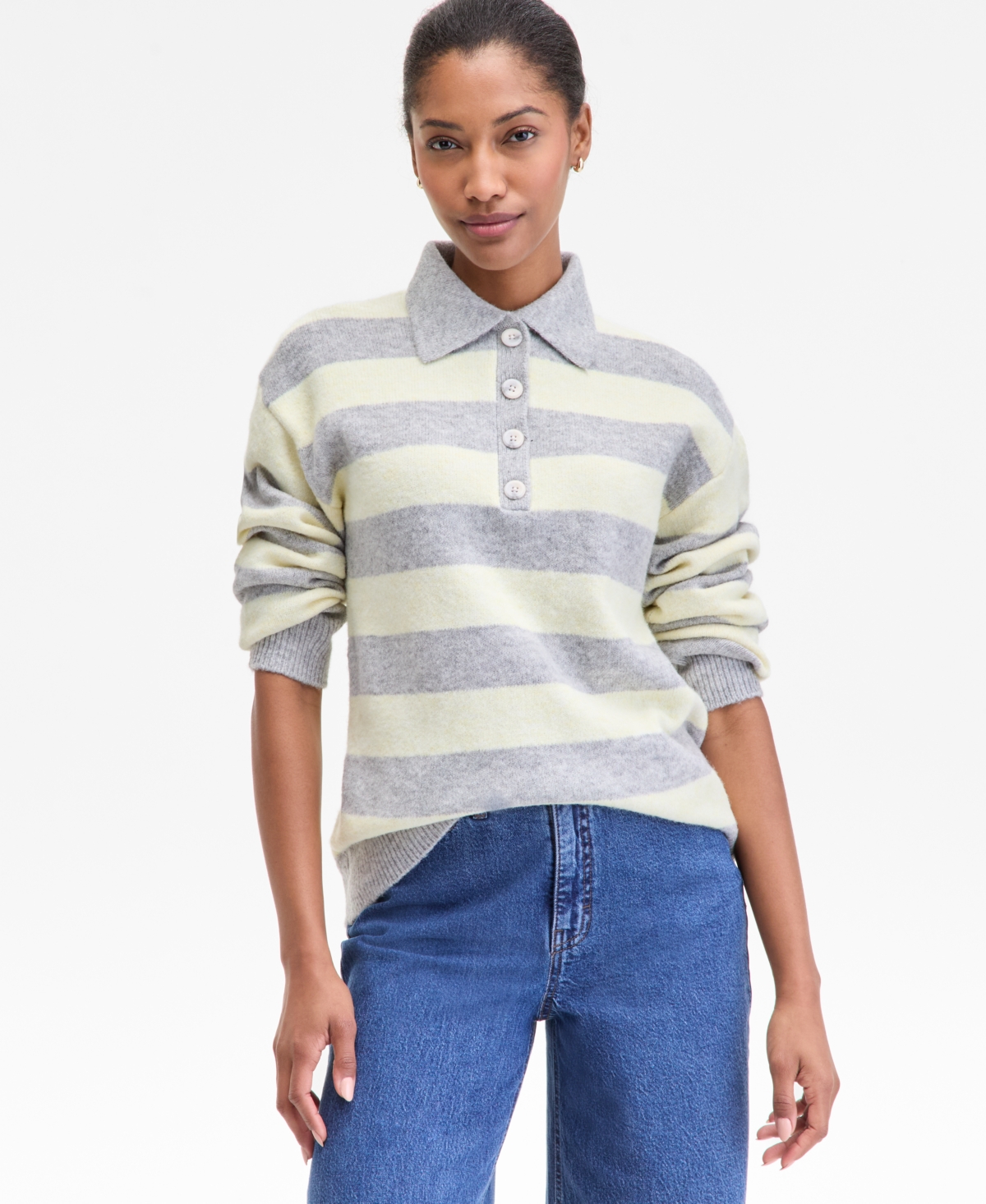 Click here for On 34th Womens Striped Rugby Sweater  Macys Exclus... prices