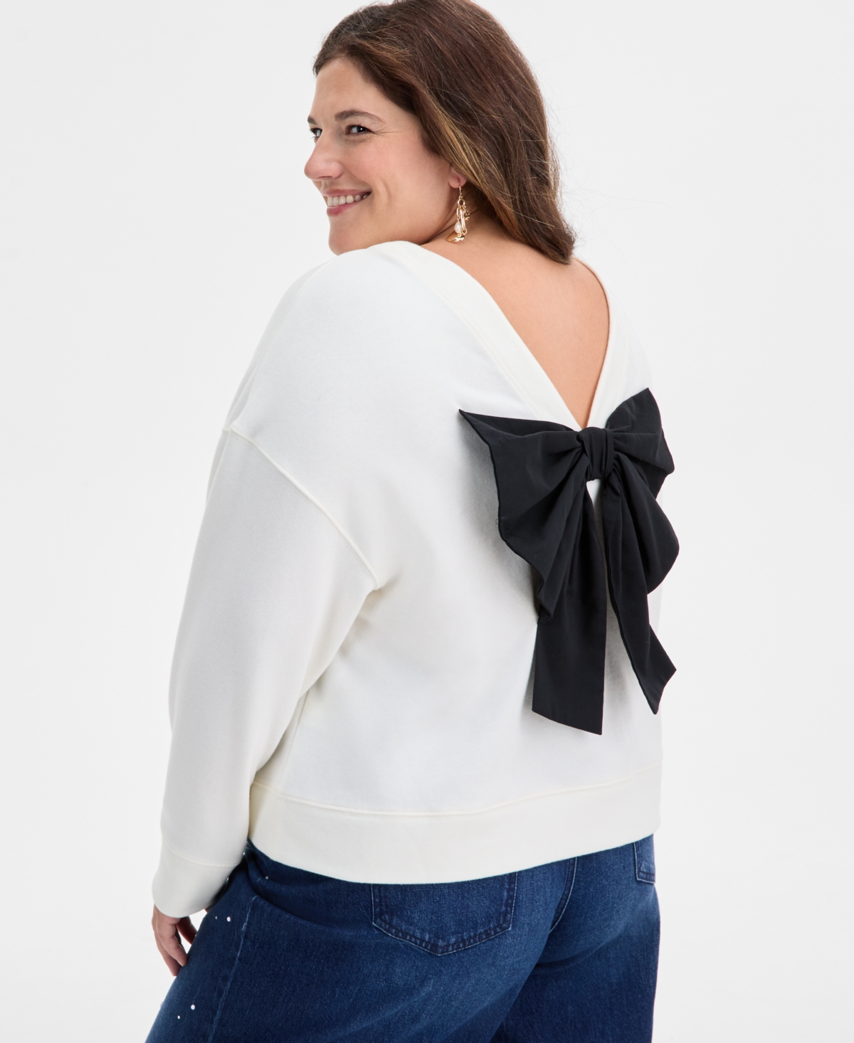 Click here for On 34th Trendy Plus Size Oversized-Bow Embellished... prices