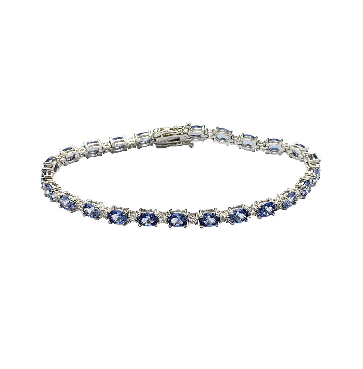 Click here for Suzy Levian Sterling Silver Oval-Cut Sapphire & Cr... prices