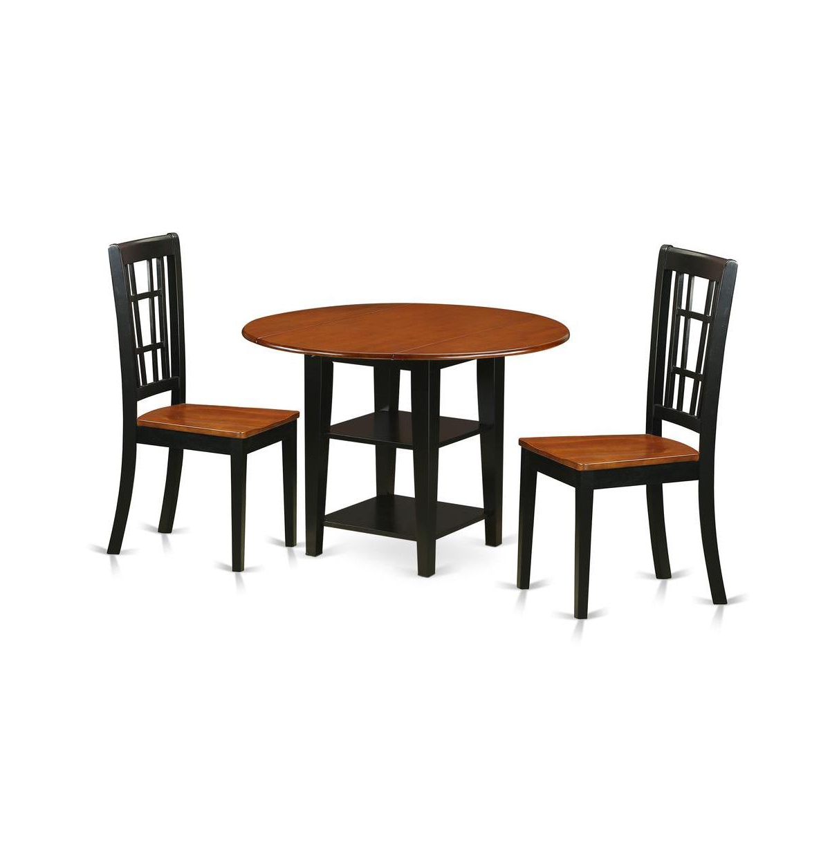 Click here for East West Furniture Dining Room Set Black & Cherry... prices