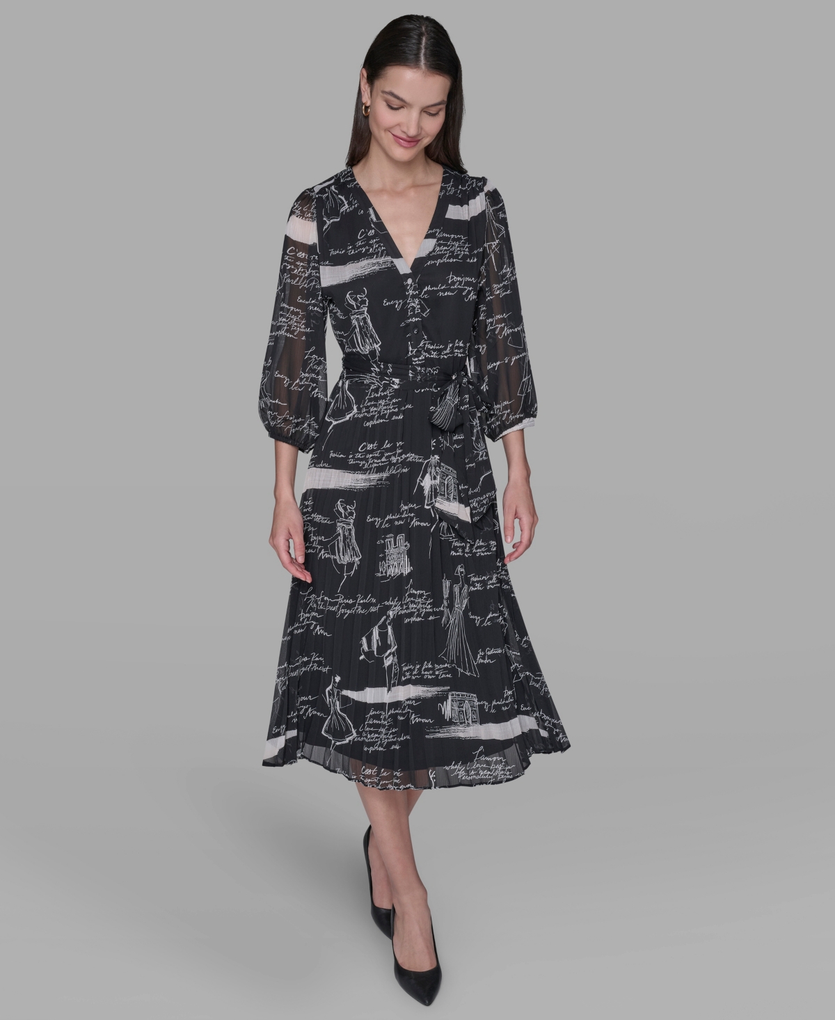 Click here for Karl Lagerfeld Paris Womens Surplice Chiffon Shirt... prices