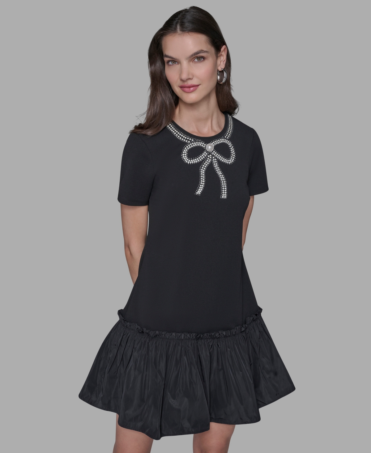 Click here for Karl Lagerfeld Paris Womens Embellished Flounce-He... prices