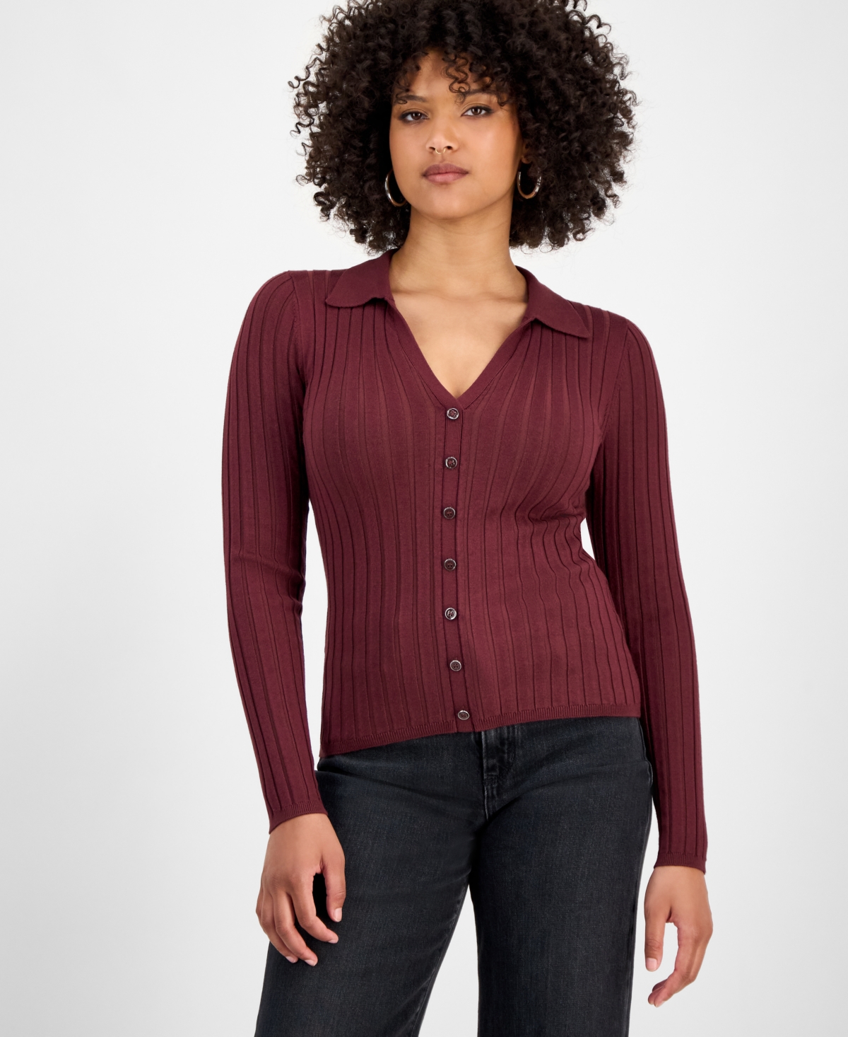 Click here for Guess Womens Long Sleeve Ribbed Miranda Sweater -... prices