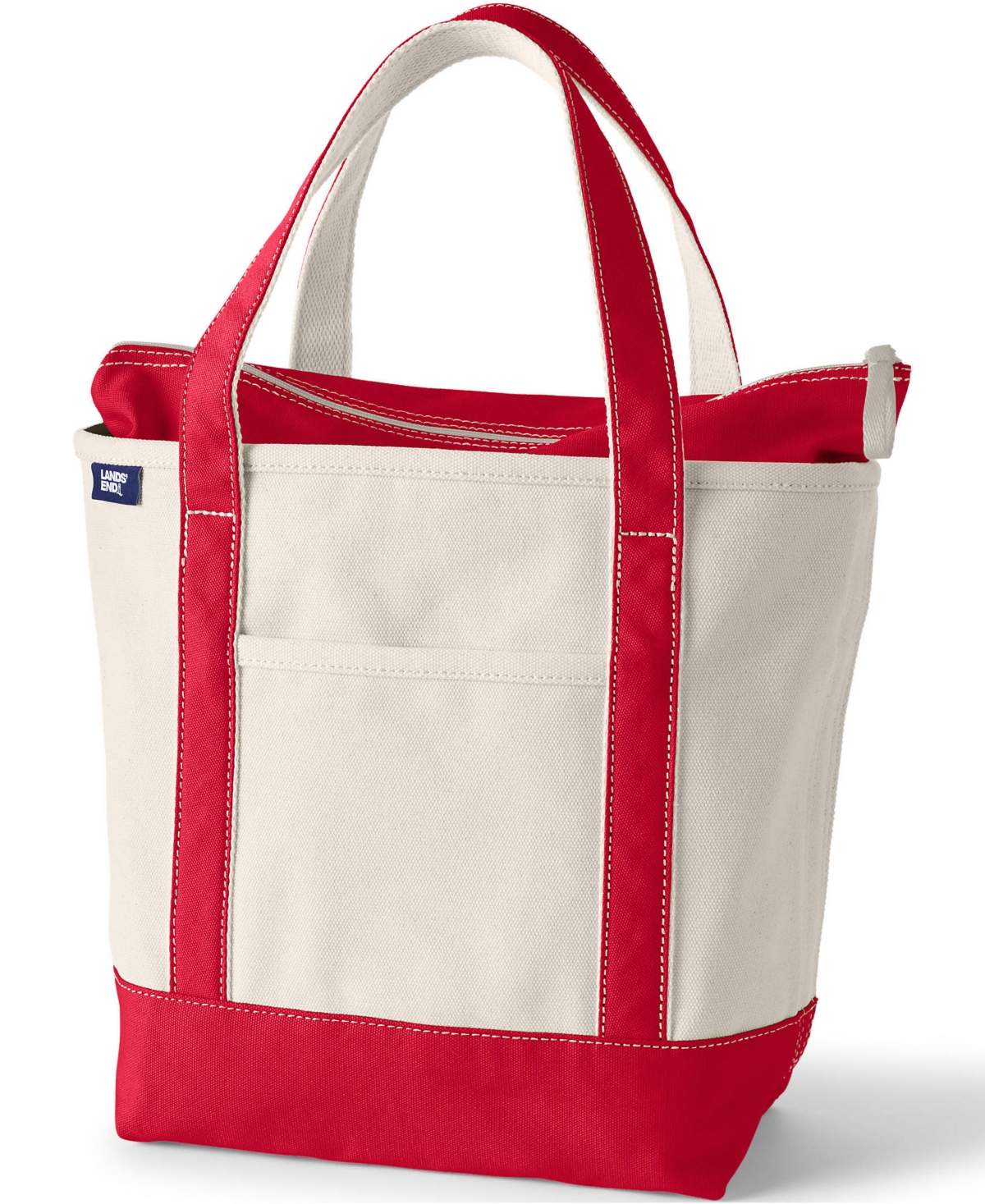 Click here for Lands End Medium 5 Pocket Zip Top Canvas Tote Bag... prices