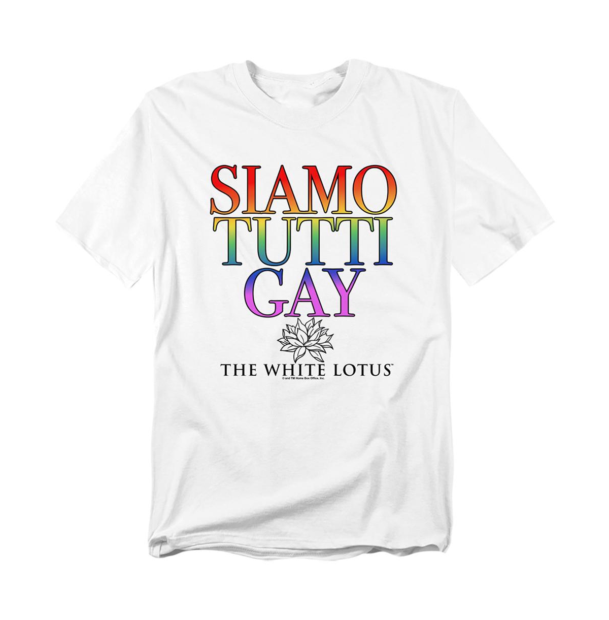 Click here for Logovision Mens White Lotus Siamo Tutti Gay T-Shir... prices