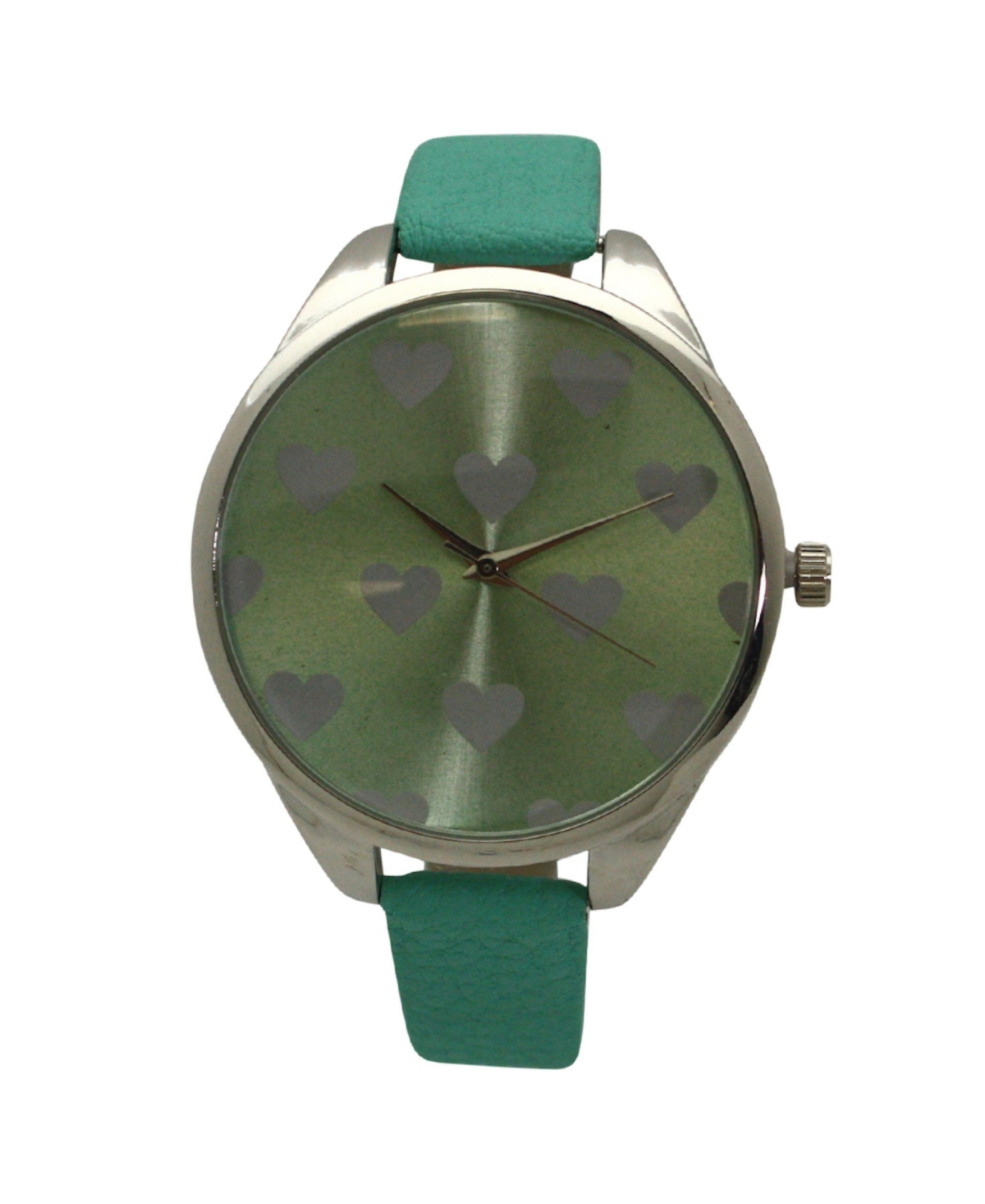 Click here for Olivia Pratt Teal Heart Print Face Leather Strap W... prices