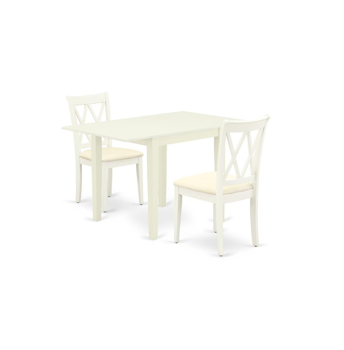 Click here for East West Furniture Dining Room Set Linen White -... prices
