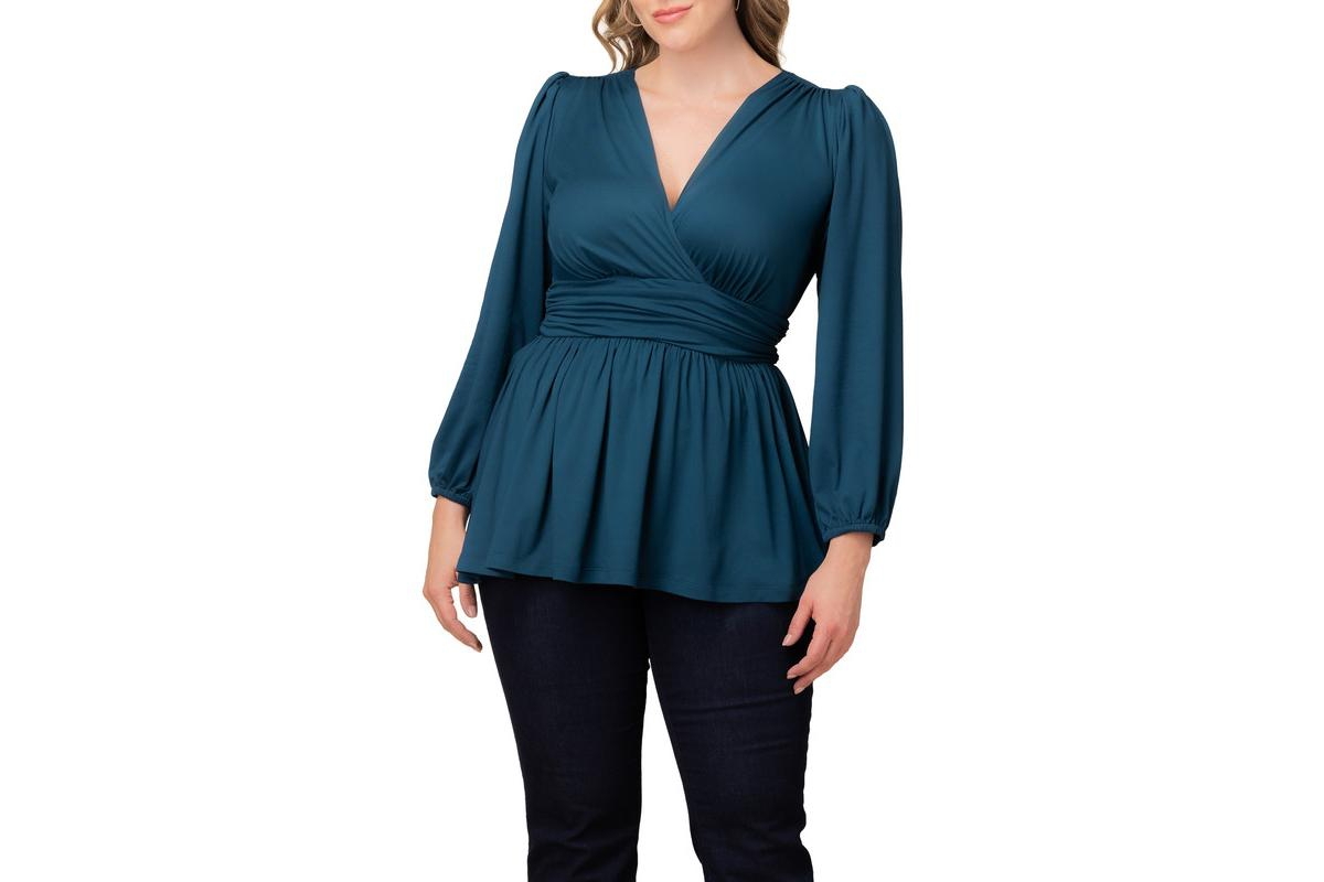 Click here for Womens Plus Size Leah Long Sleeve Tunic Top - Deep... prices
