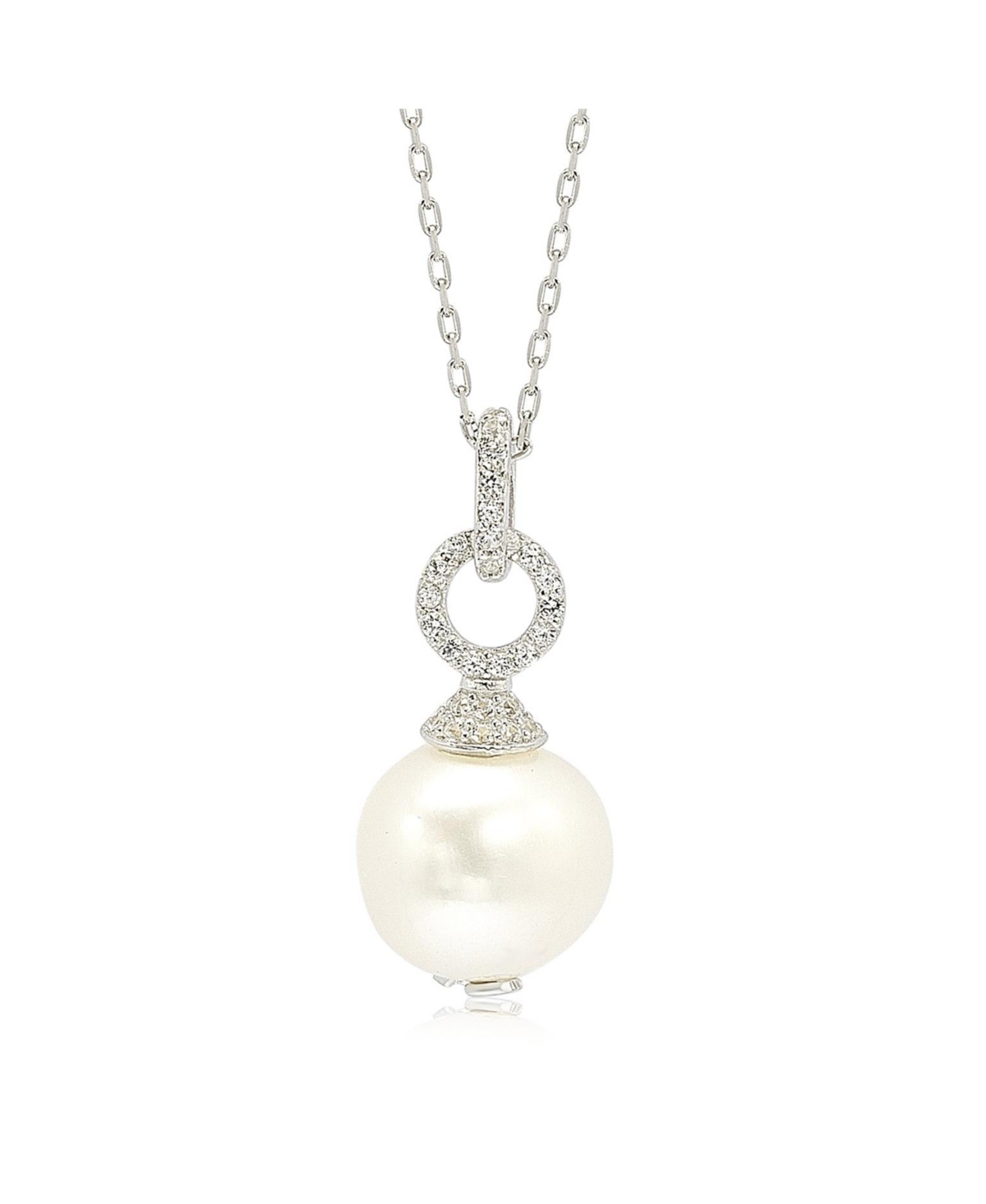 Click here for Suzy Levian Sterling Silver Pearl & White Sapphire... prices