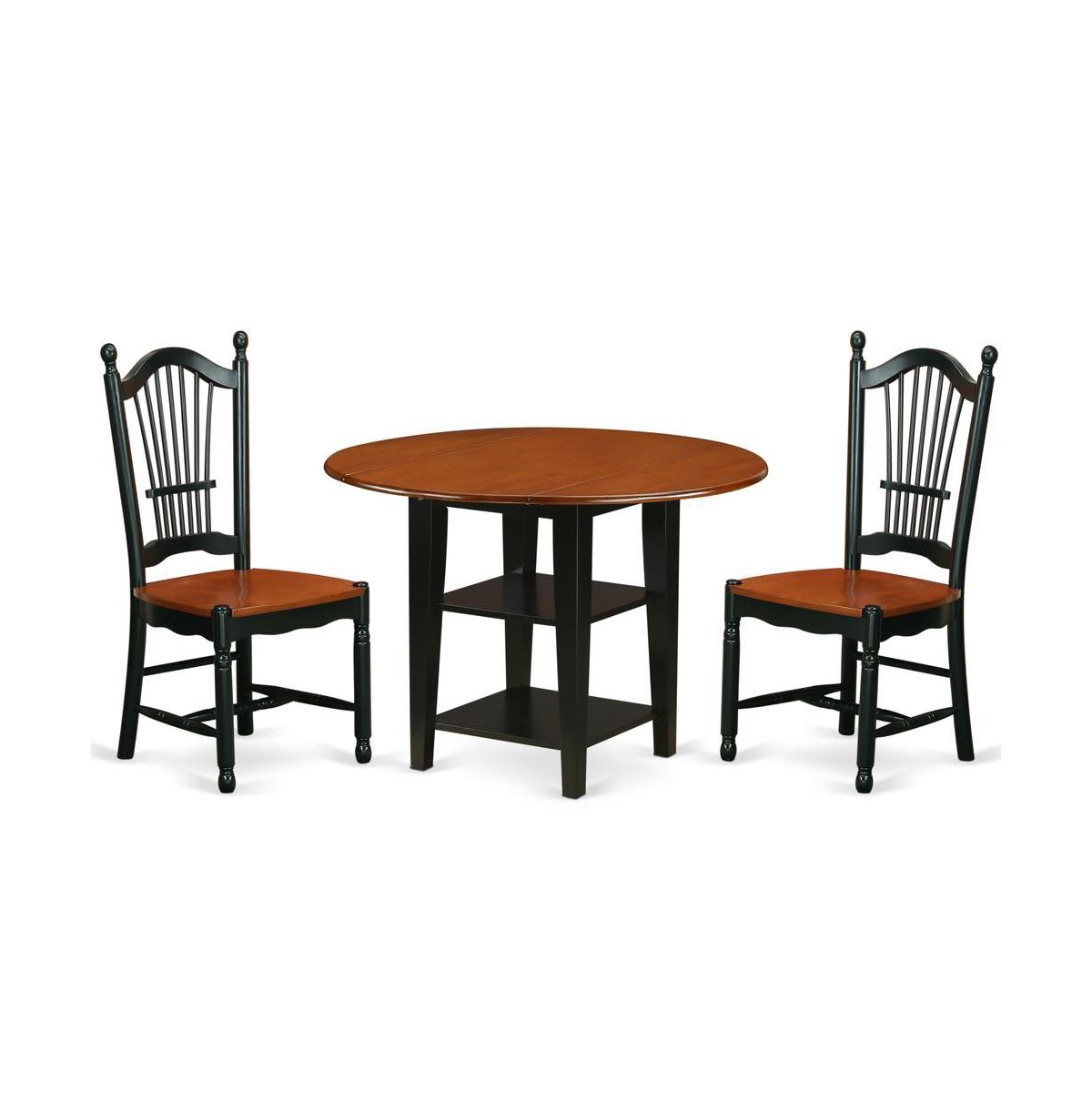 Click here for East West Furniture Dining Room Set Black & Cherry... prices