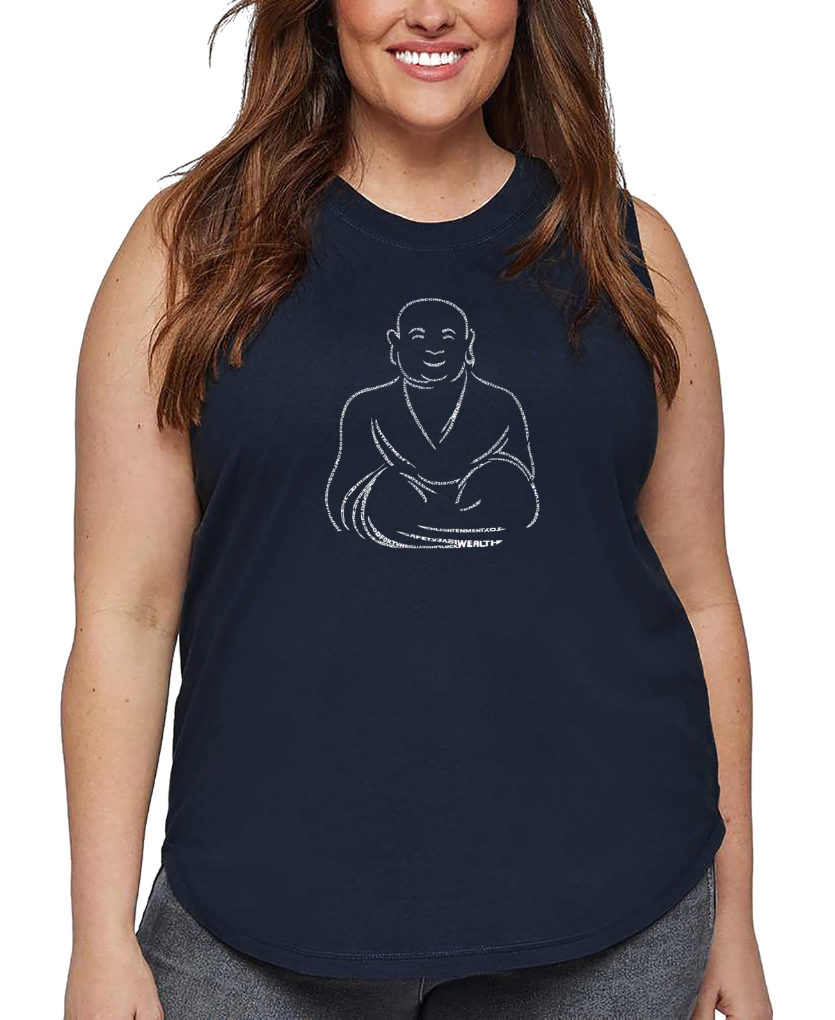 Click here for La Pop Art Plus Size Positive Wishes Word Art Tank... prices